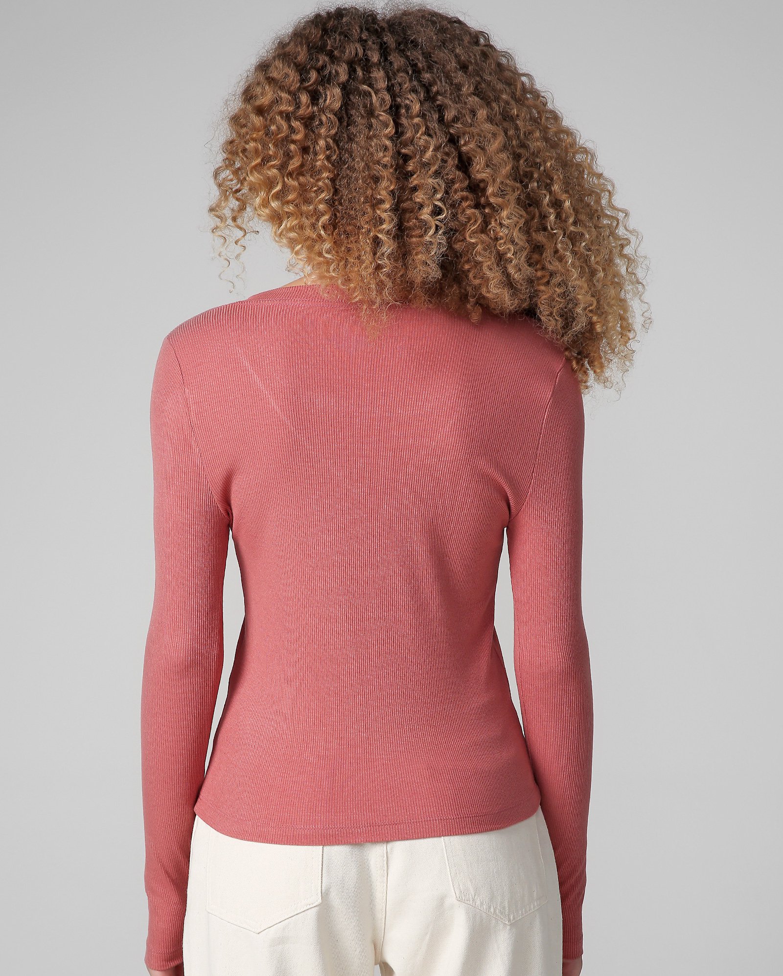 Riachuelo | Blusa Feminina Manga Longa Malha Ribana Rosa Chiclete Pool ...