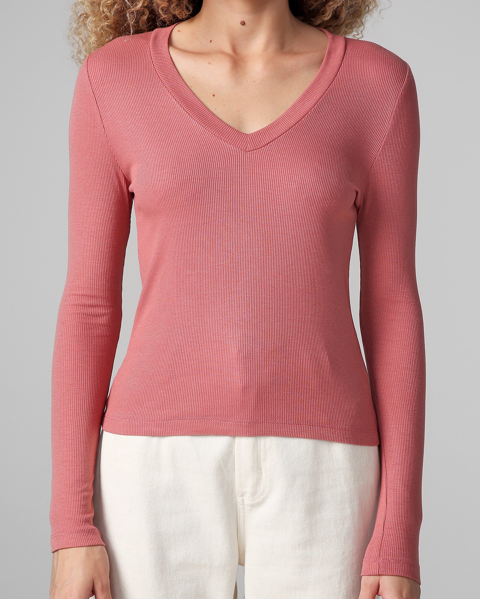 Riachuelo | Blusa Feminina Manga Longa Malha Ribana Rosa Chiclete Pool ...