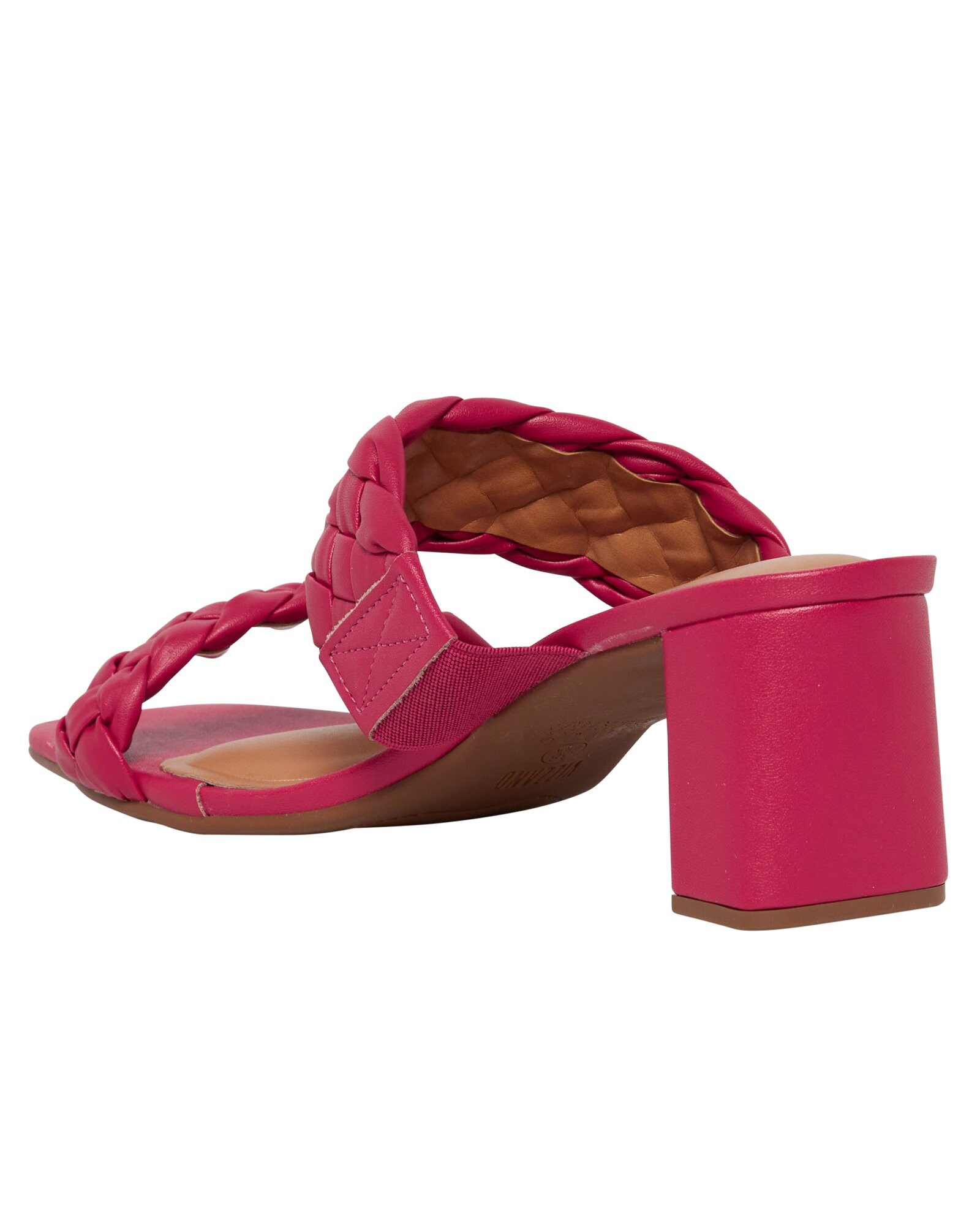 Riachuelo | Tamanco Salto Baixo Trançado Vizzano Rosa Cereja