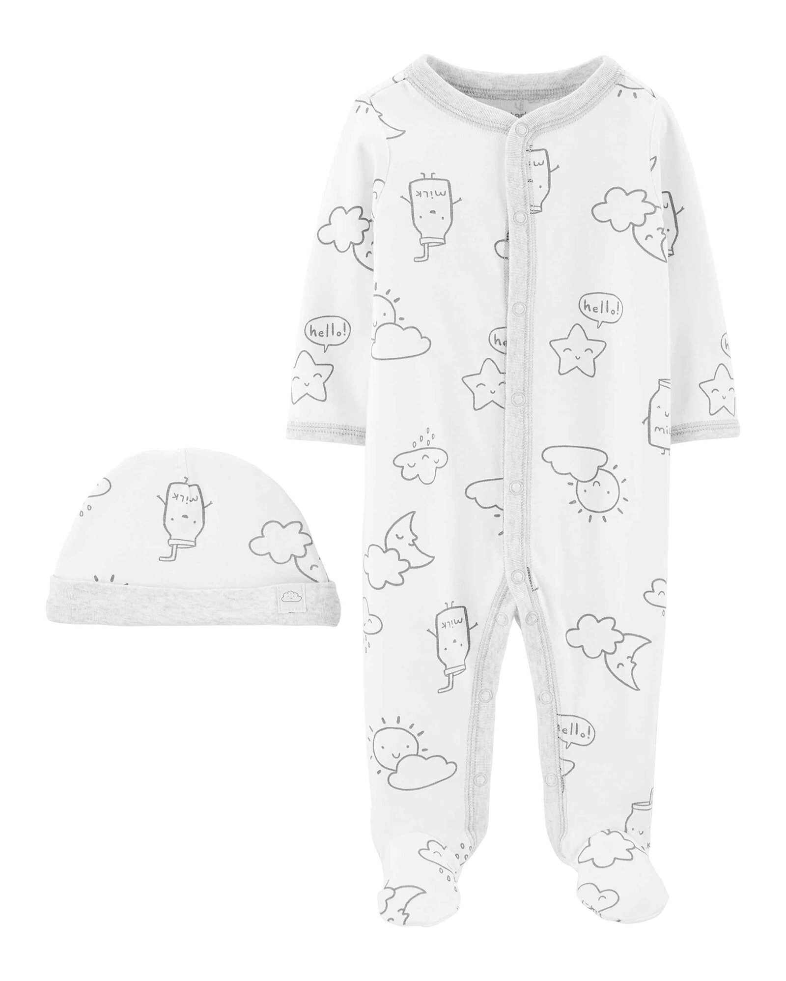 Conjunto Bebê Carter's 2 Peças Sol Lua Estrela Branco Tam PREM a 9 ...