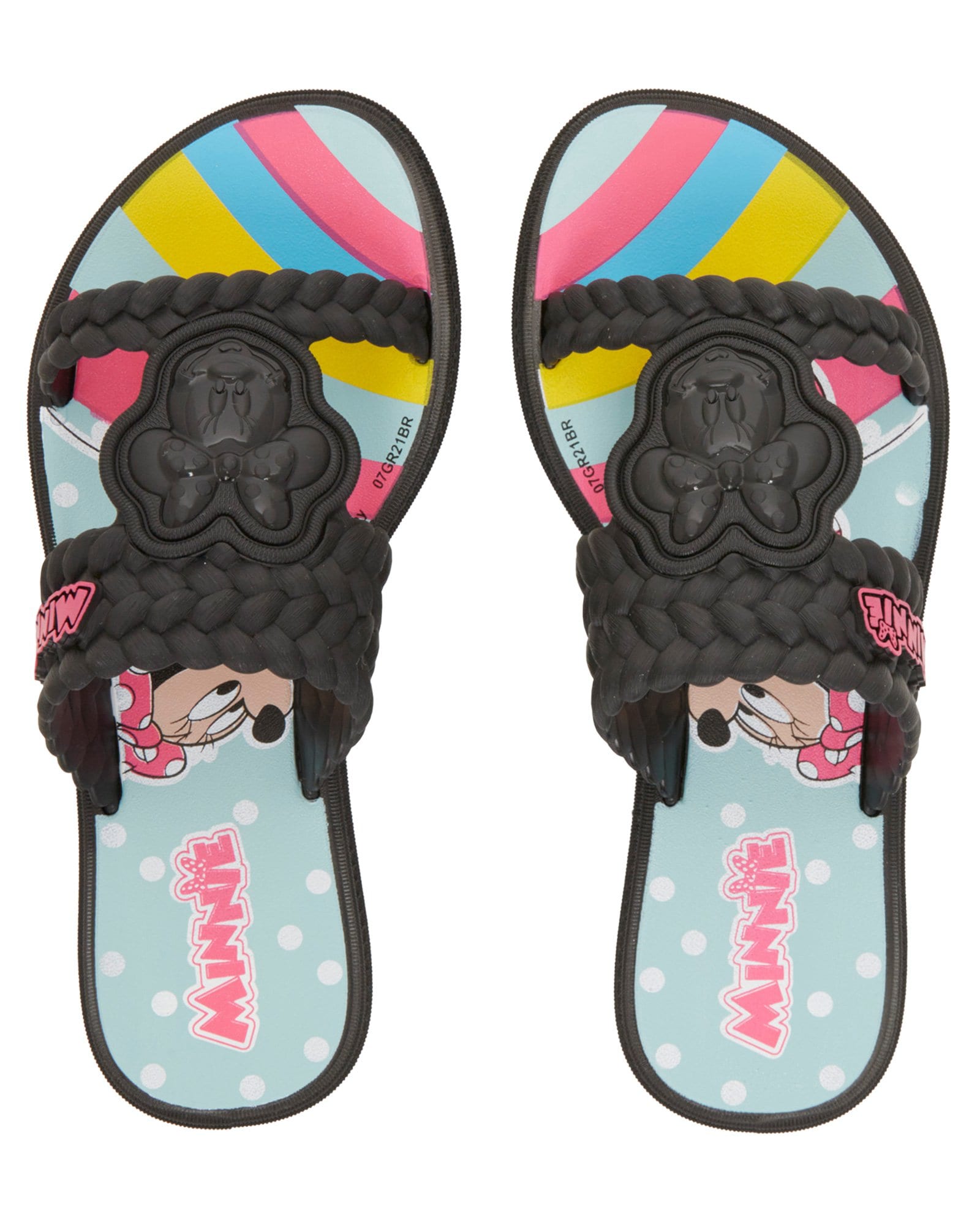 Riachuelo | Sandália Rasteira Infantil Minnie Grendene Preto ...