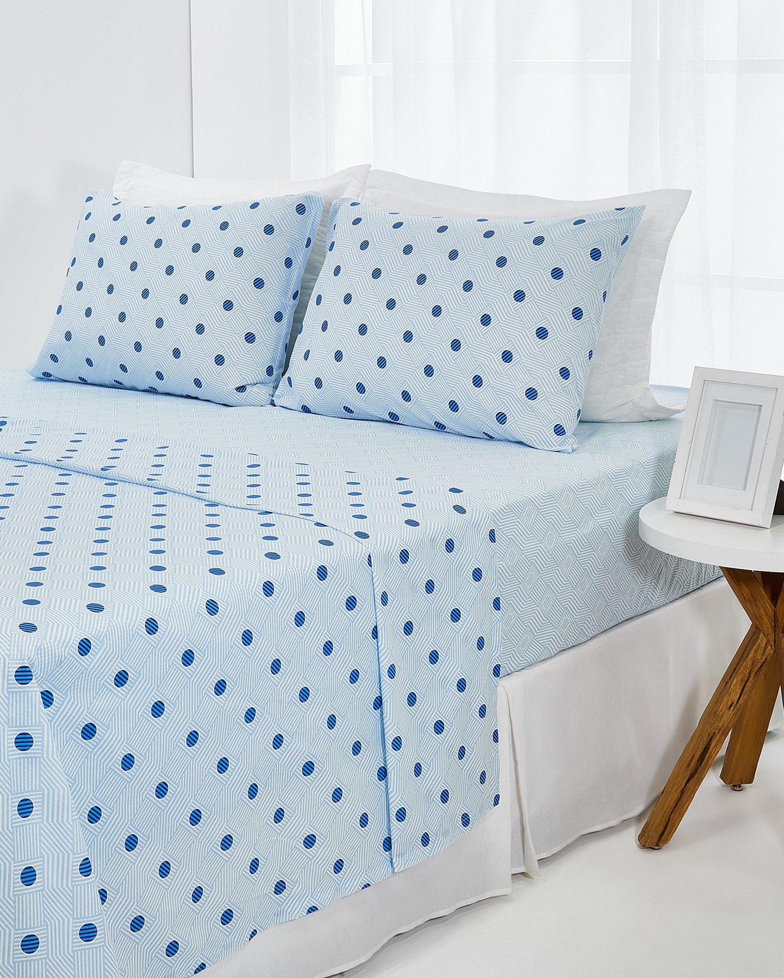 Riachuelo | Jogo de Cama Queen Duplo Kyle Azul Claro Casa Riachuelo Premium