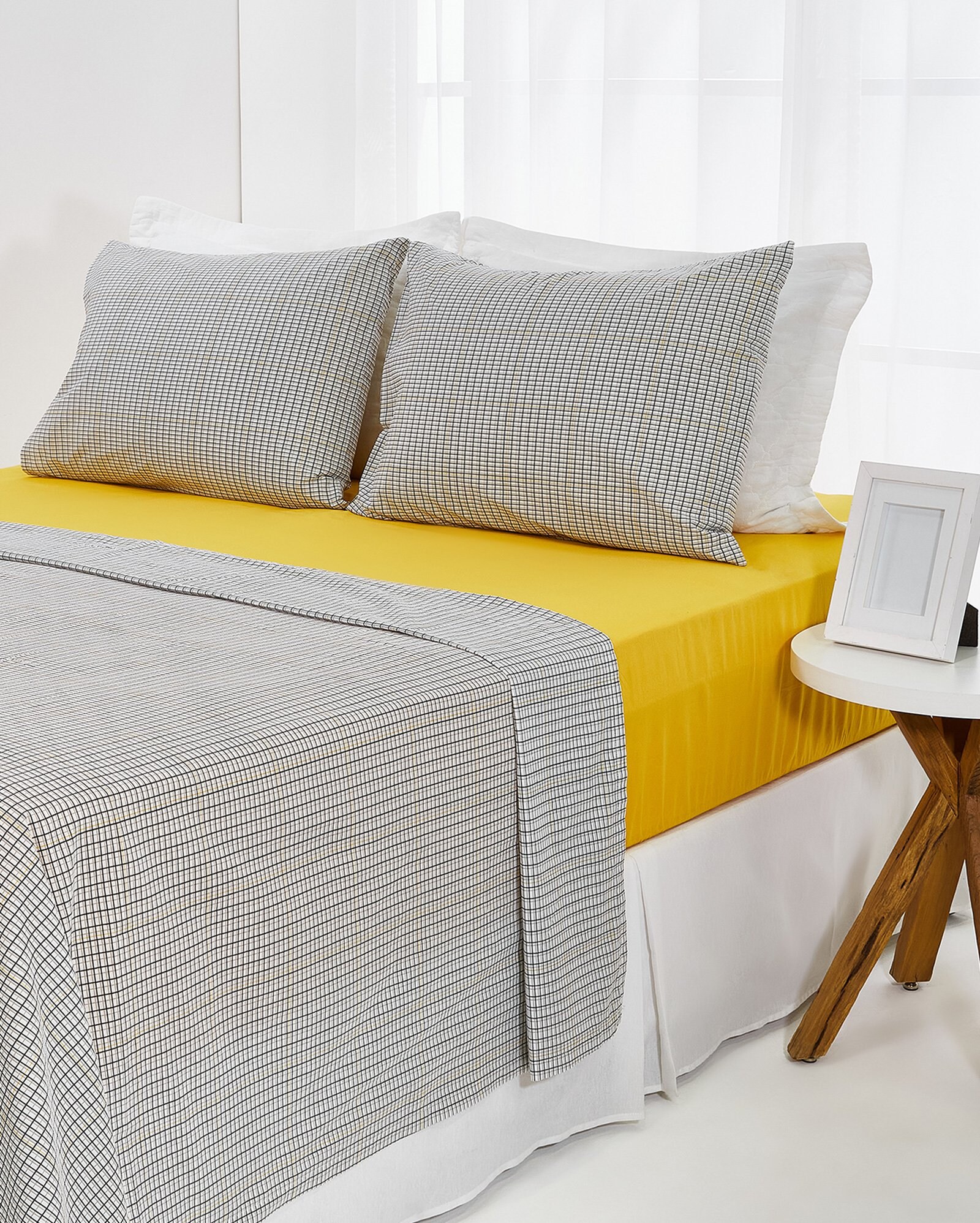 Riachuelo | Jogo de Cama King Leb Branco/Laranja Casa Riachuelo Premium