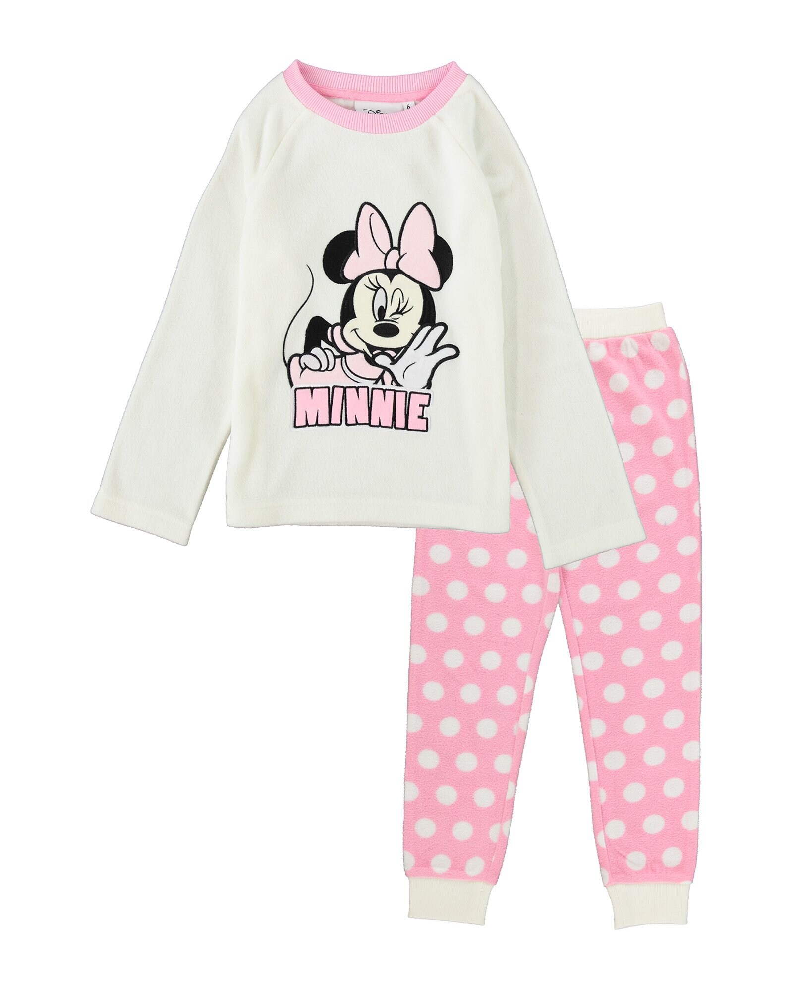 Riachuelo | Pijama infantil longo em soft Minnie off-white | Disney