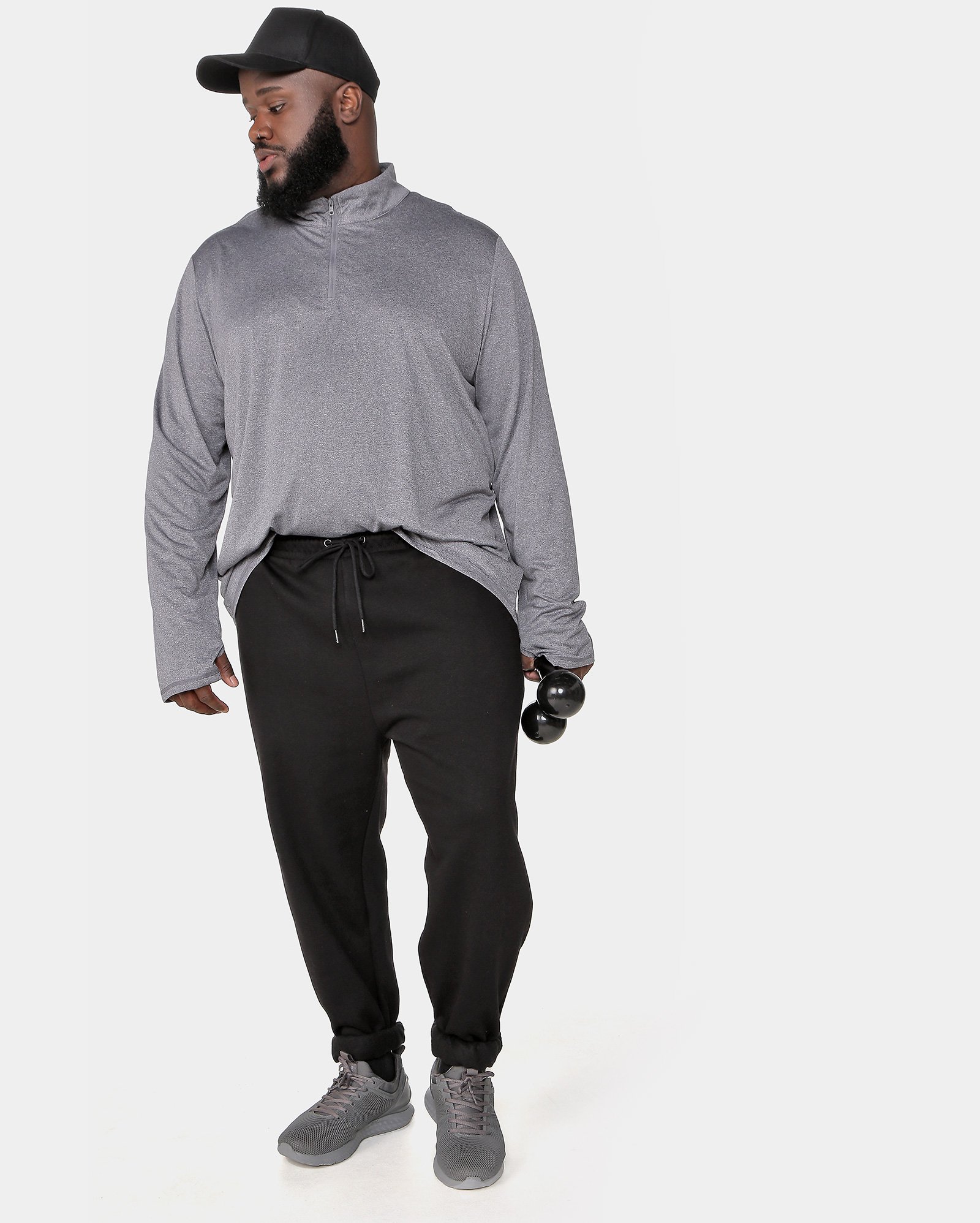 Riachuelo | Camiseta plus size masculina manga longa zíper mescla cinza ...