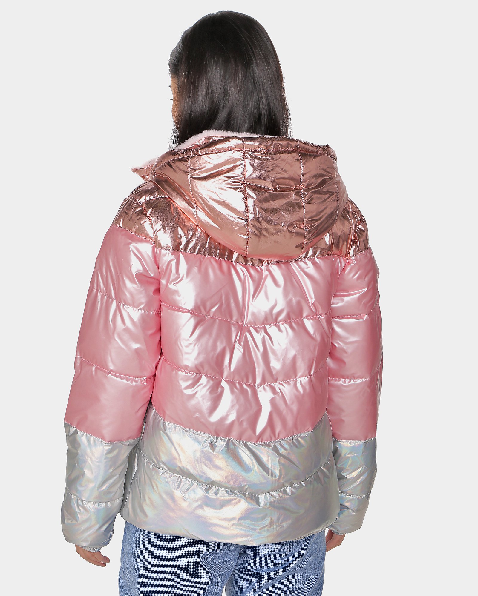 Riachuelo | Jaqueta Juvenil Puffer com Capuz Metalizada Multicor Tam 10 ...