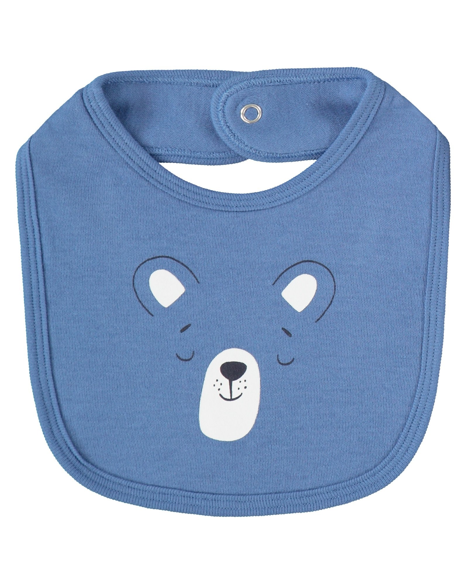 Riachuelo | Kit Babador Bebê 2 Peças Malha Fucinhos Azul Aço/Marrom Claro