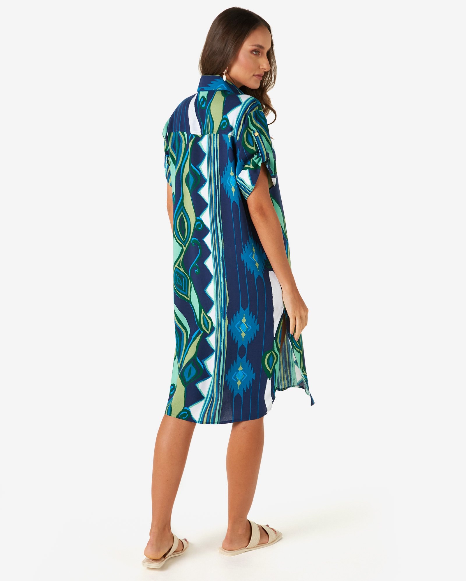 Riachuelo | Saída de Praia Chemise Étnica Azul Marinho Dript by Riachuelo