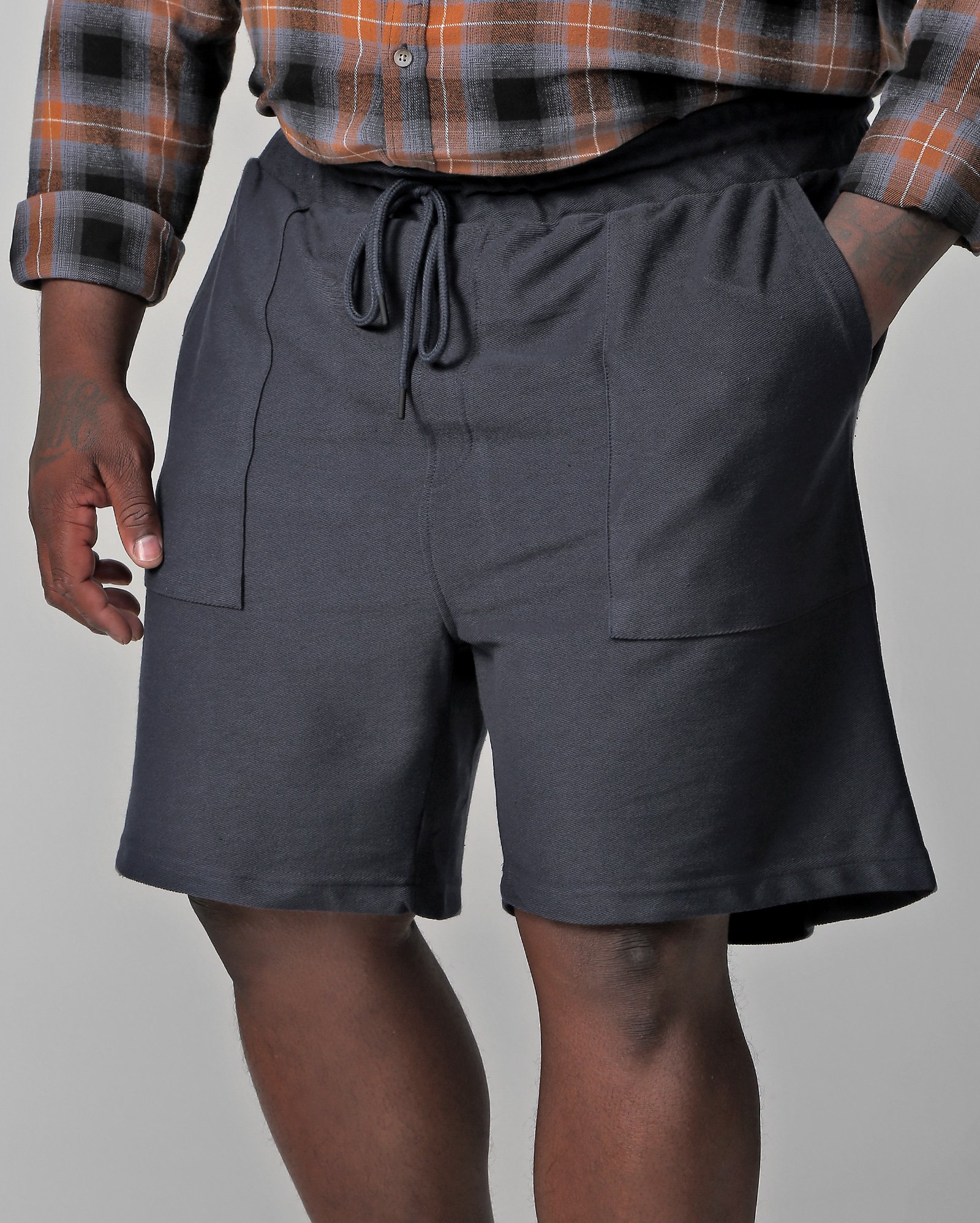 Riachuelo | Bermuda Plus Size Masculina Reta Amarração Azul Escuro ...