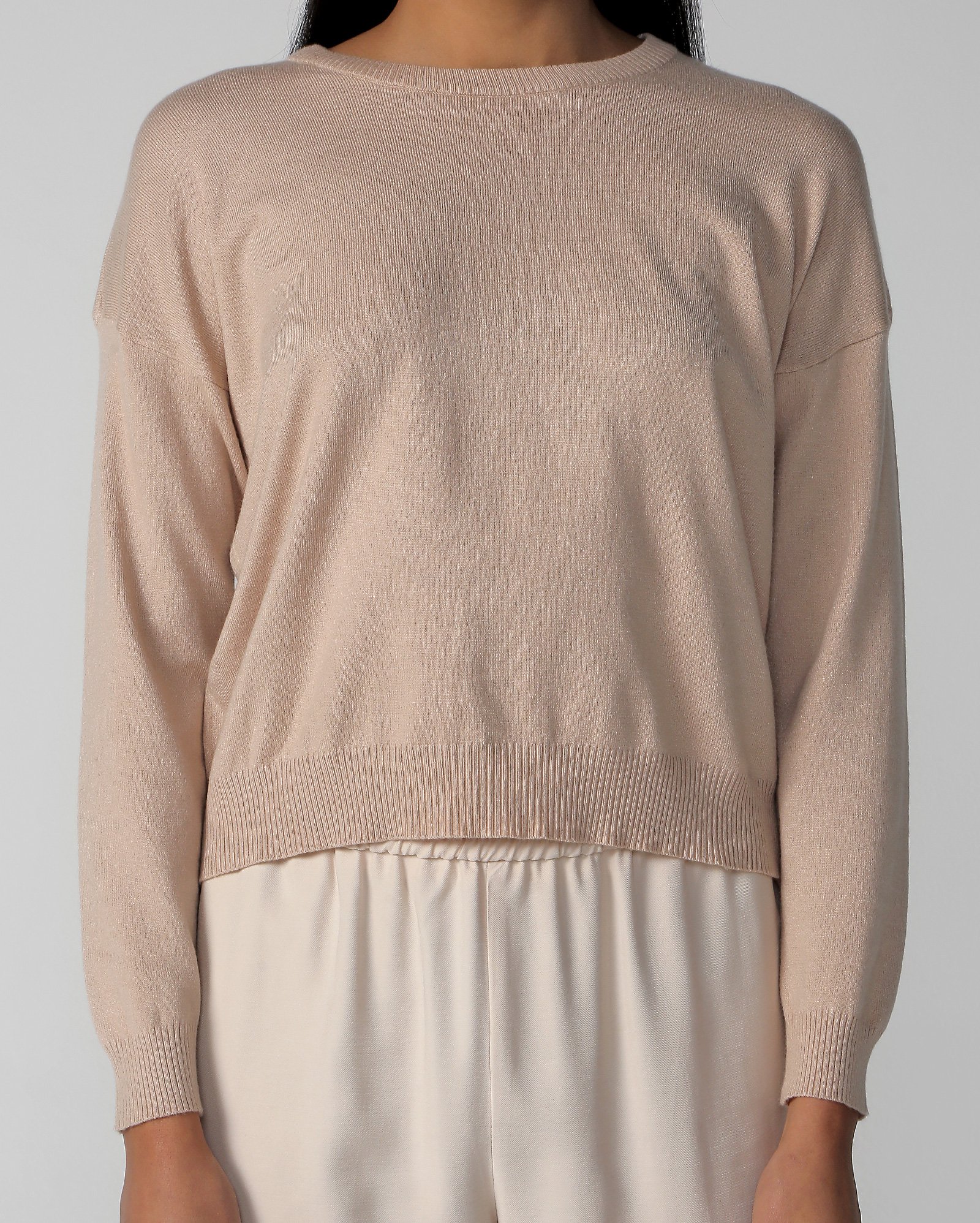 Riachuelo | Suéter Feminino Fechado Tricot Liso Bege Pool Basics by ...