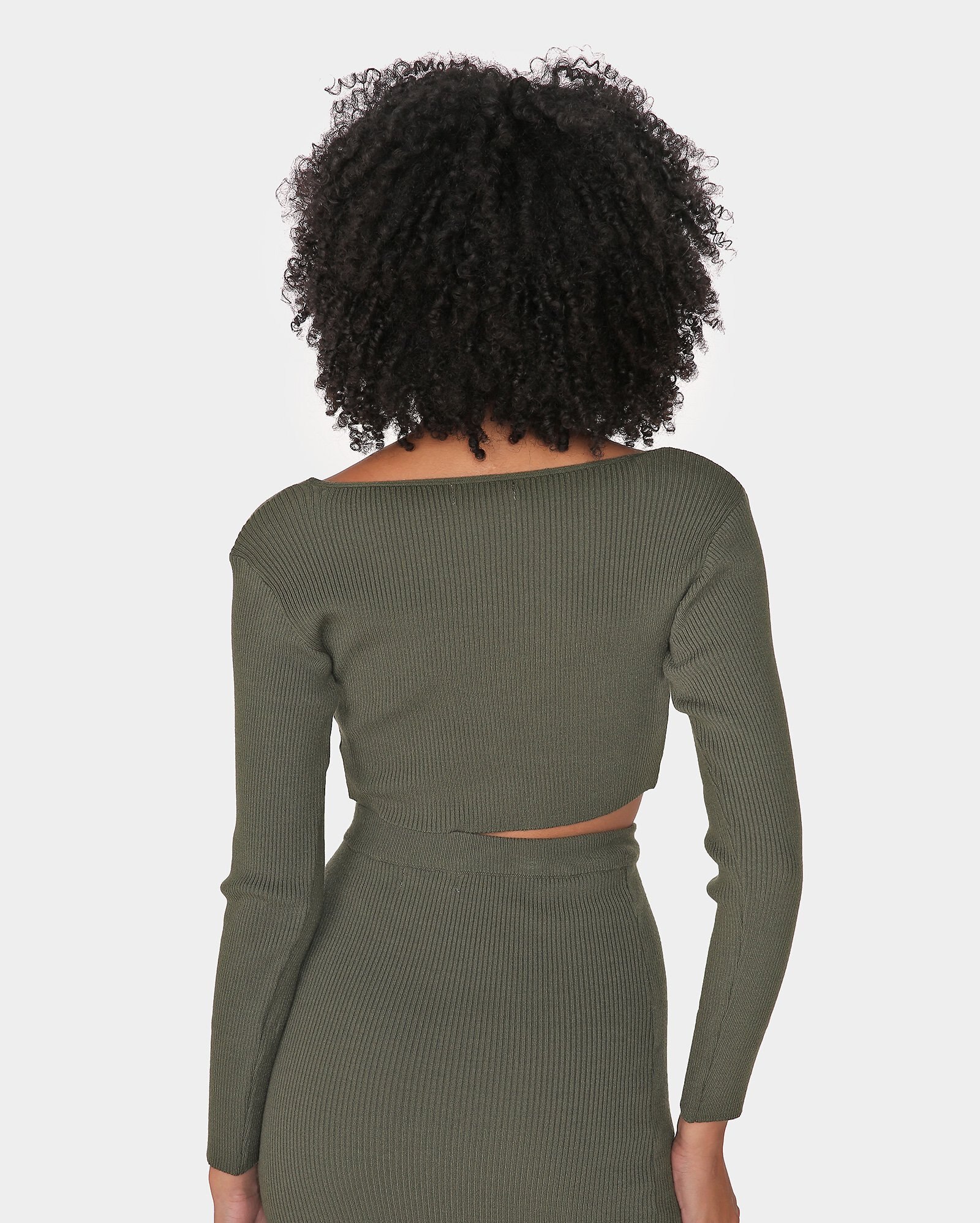 Riachuelo | Blusa Cropped Feminina Decote V Manga Longa Tricot Verde ...