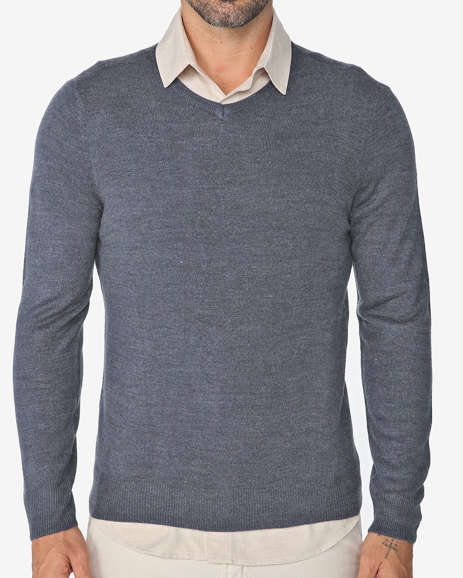 Riachuelo | Suéter Masculino Tricot Azul Acinzentado Pool by Riachuelo