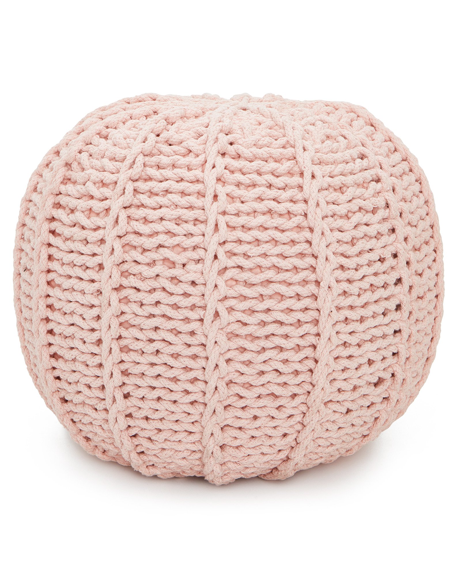 Riachuelo | Puff Decorativo Tricot 37x42cm Rosa Claro Casa Riachuelo