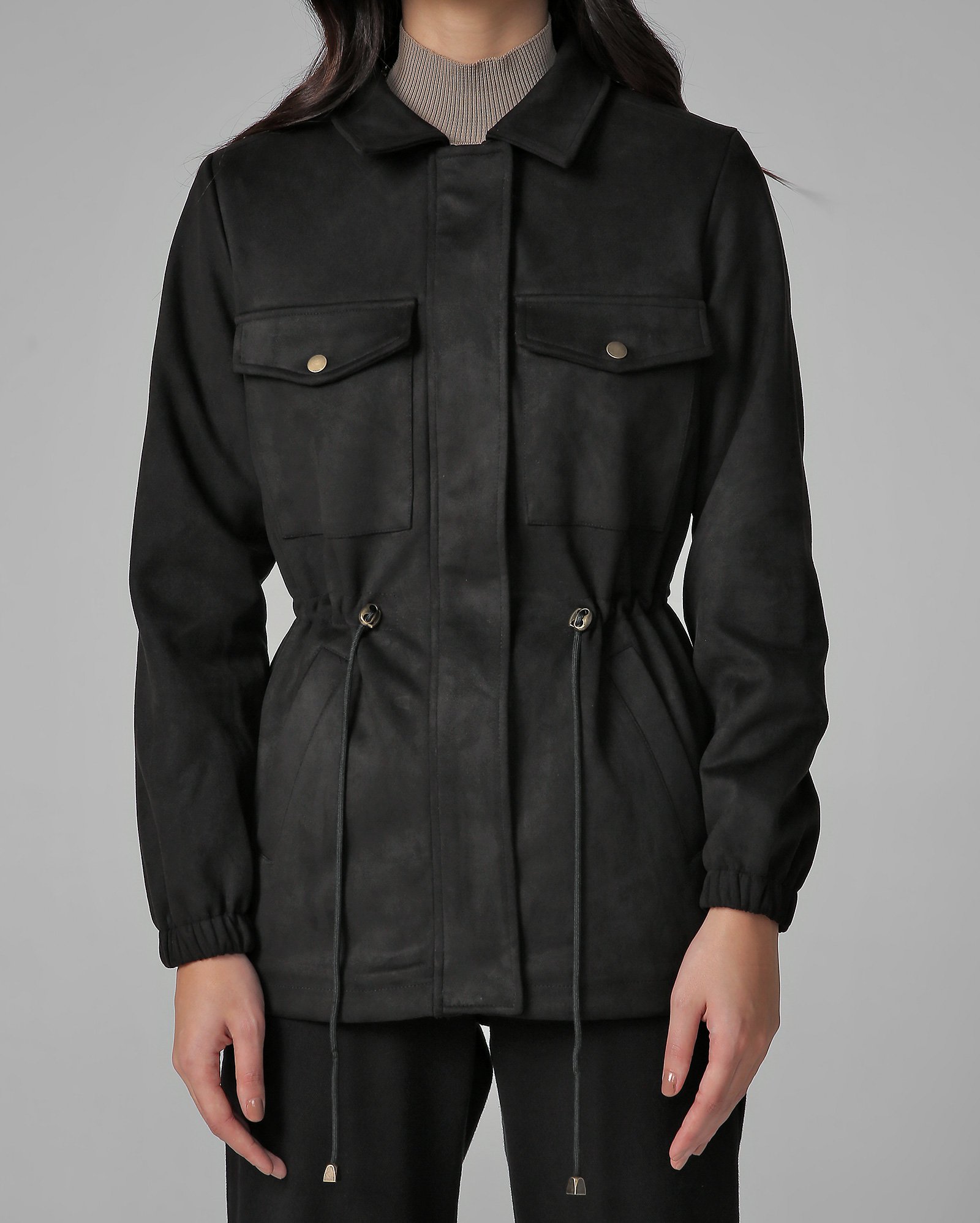 Riachuelo | Jaqueta Feminina Parka Ajustável Camurça Preto Pool by ...