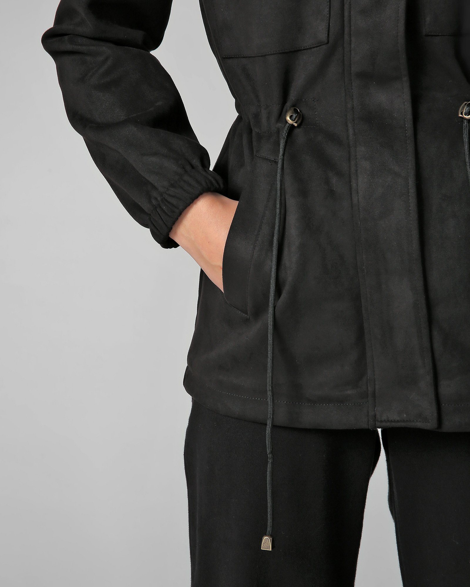 Riachuelo | Jaqueta Feminina Parka Ajustável Camurça Preto Pool by ...