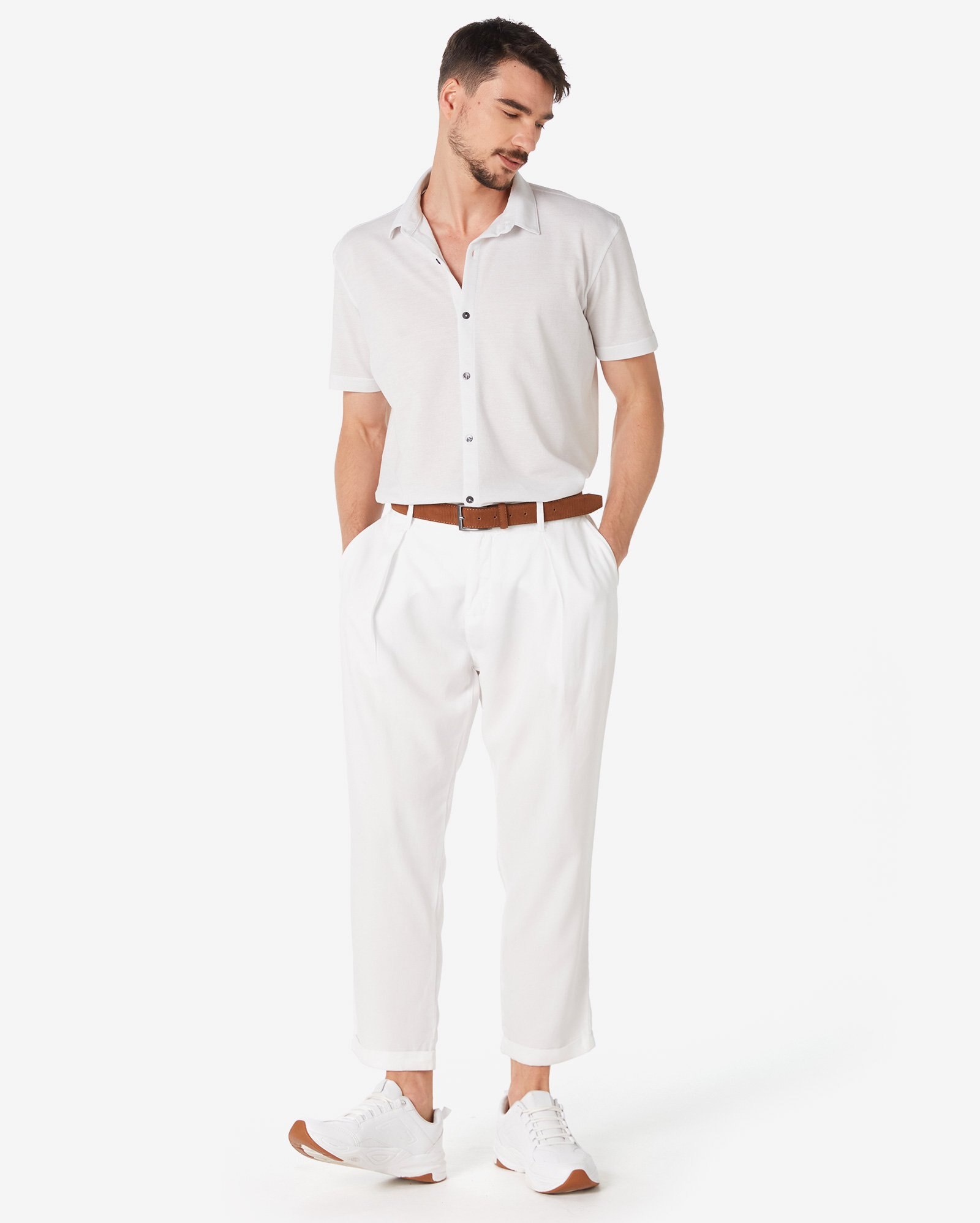 Riachuelo | Camisa Masculina Manga Curta com Textura Branco Pool by ...