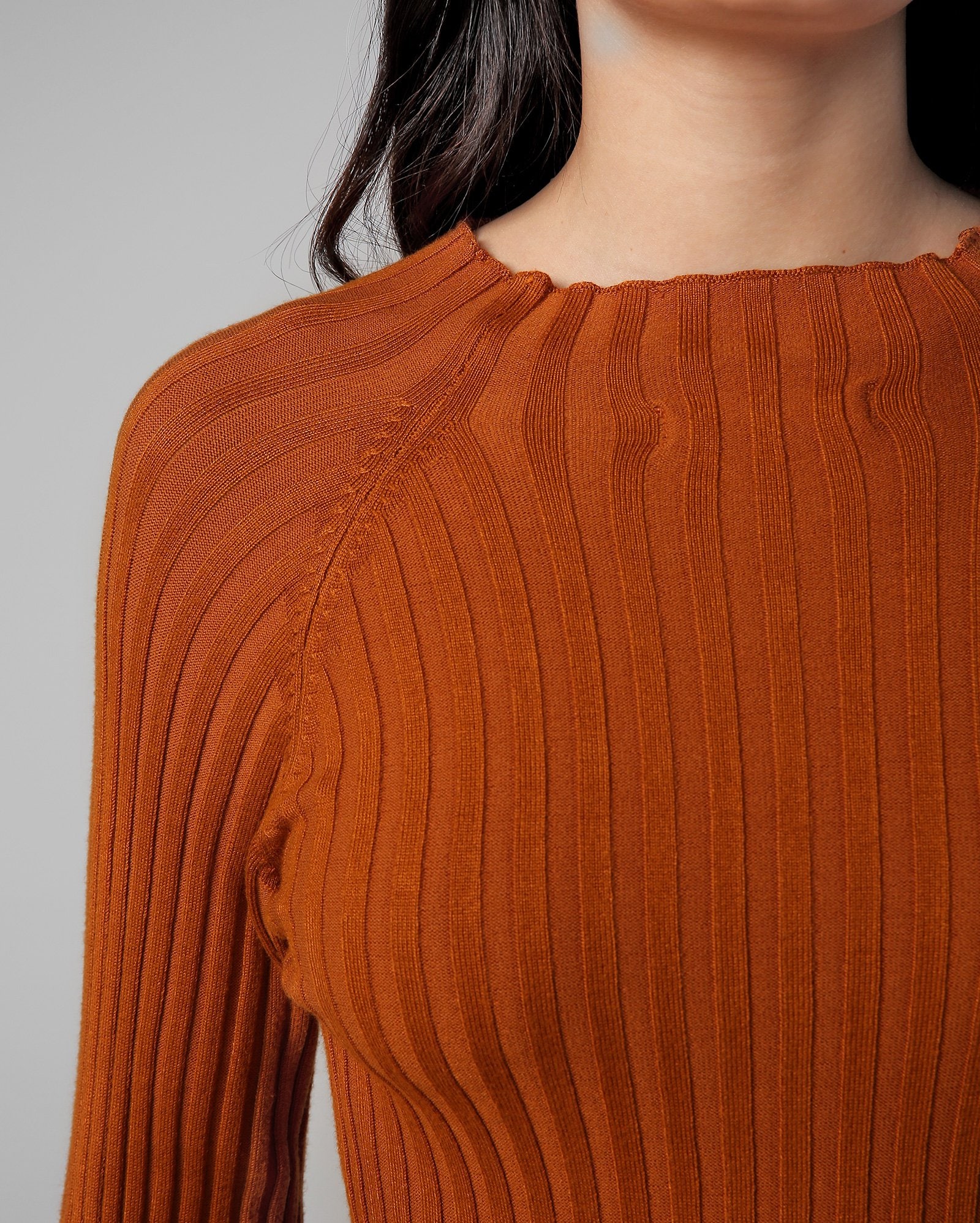 Riachuelo | Suéter Feminino Manga Longa Tricot Canelado Marrom AK by ...