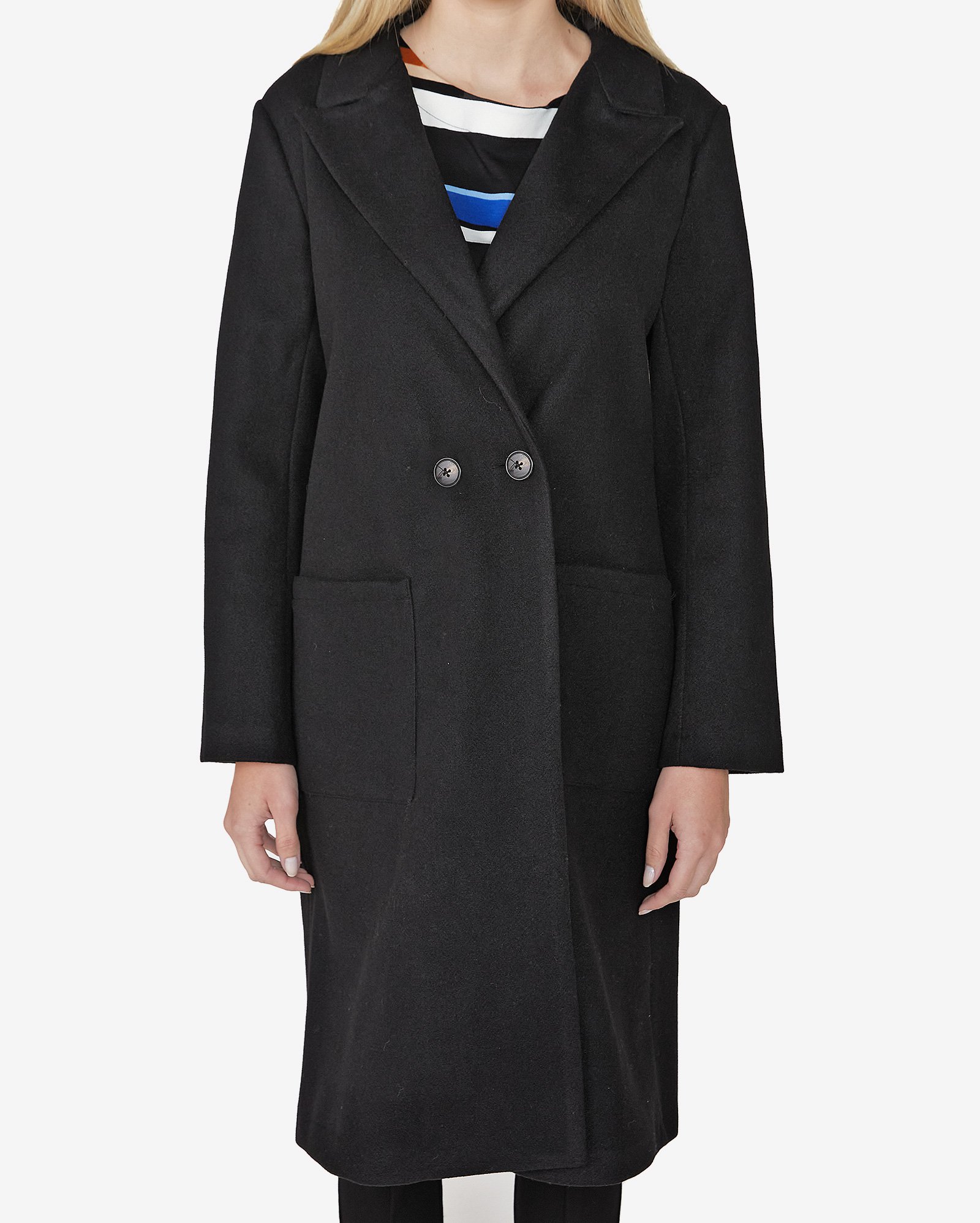 Riachuelo | Sobretudo Feminino Alongado Polivelour Preto AK by Riachuelo