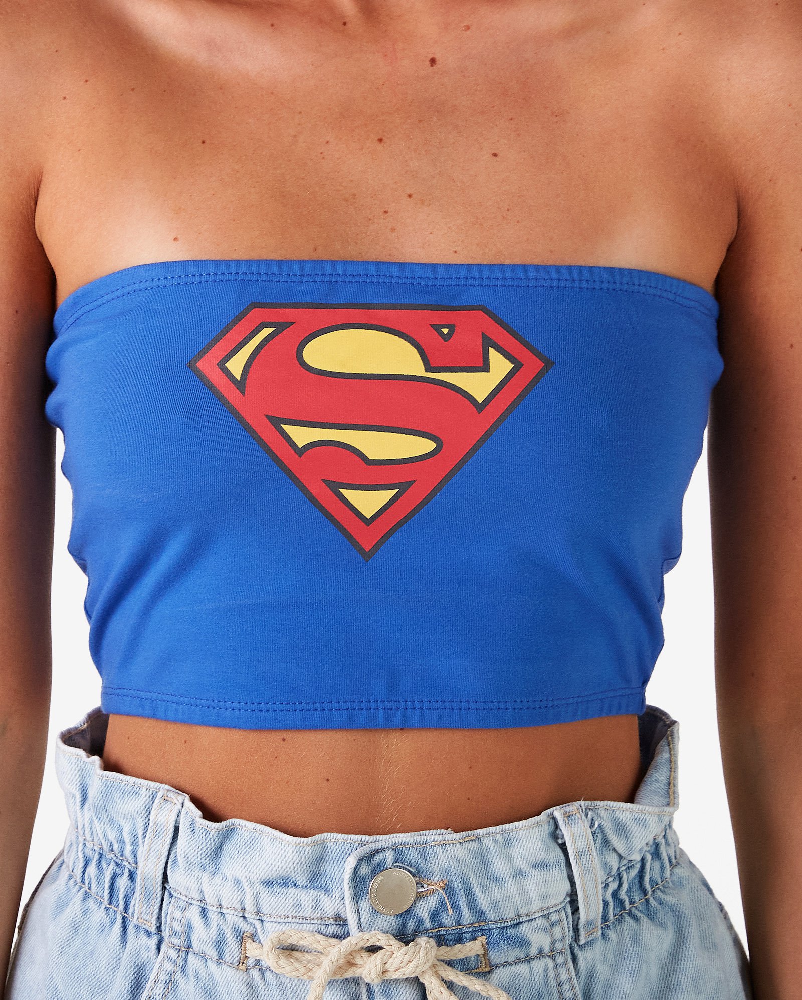 Riachuelo | Top Cropped Feminino Faixa Superman Azul