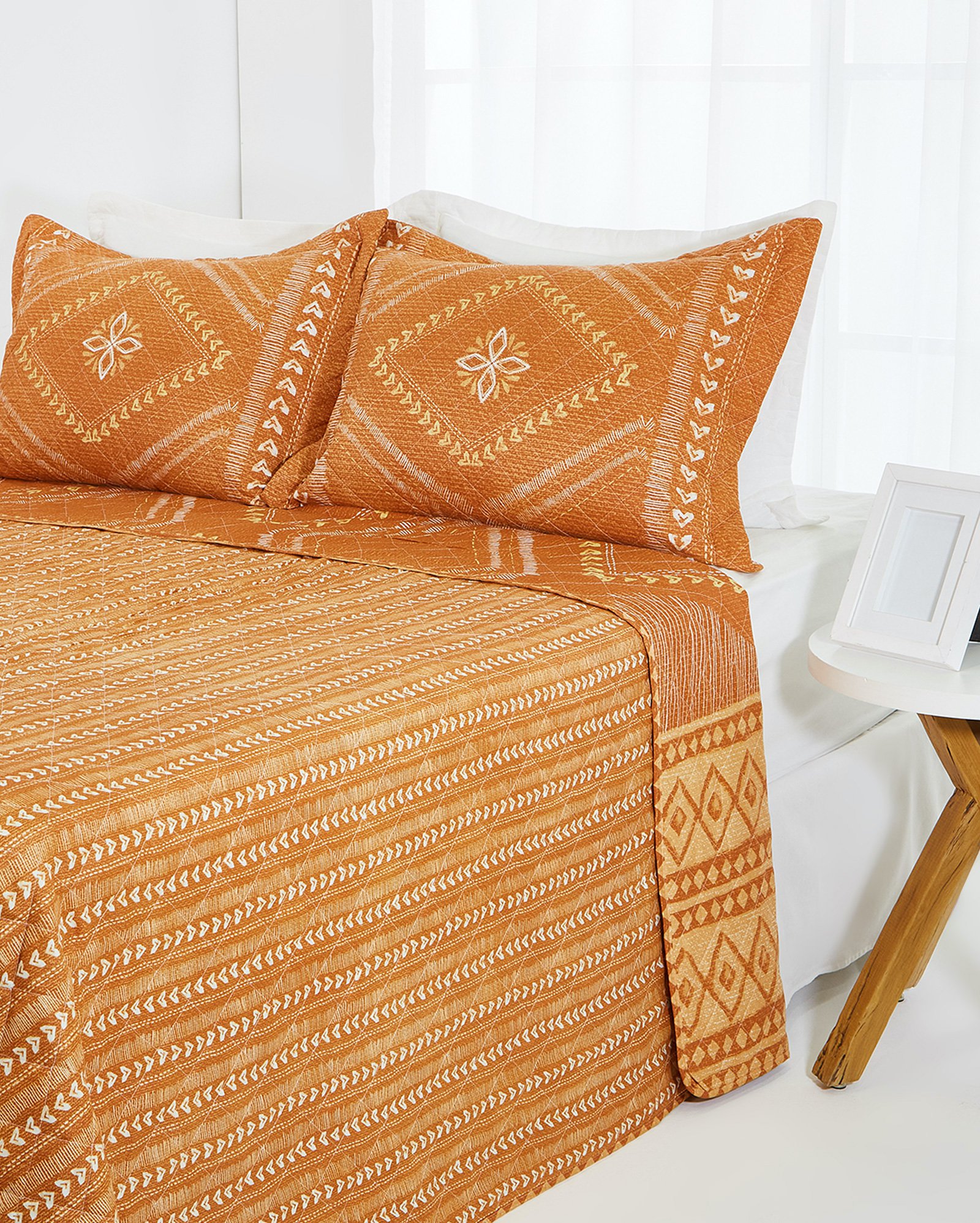 Riachuelo | Kit Colcha King Dupla Face Bouti Zain 3 Peças Laranja ...