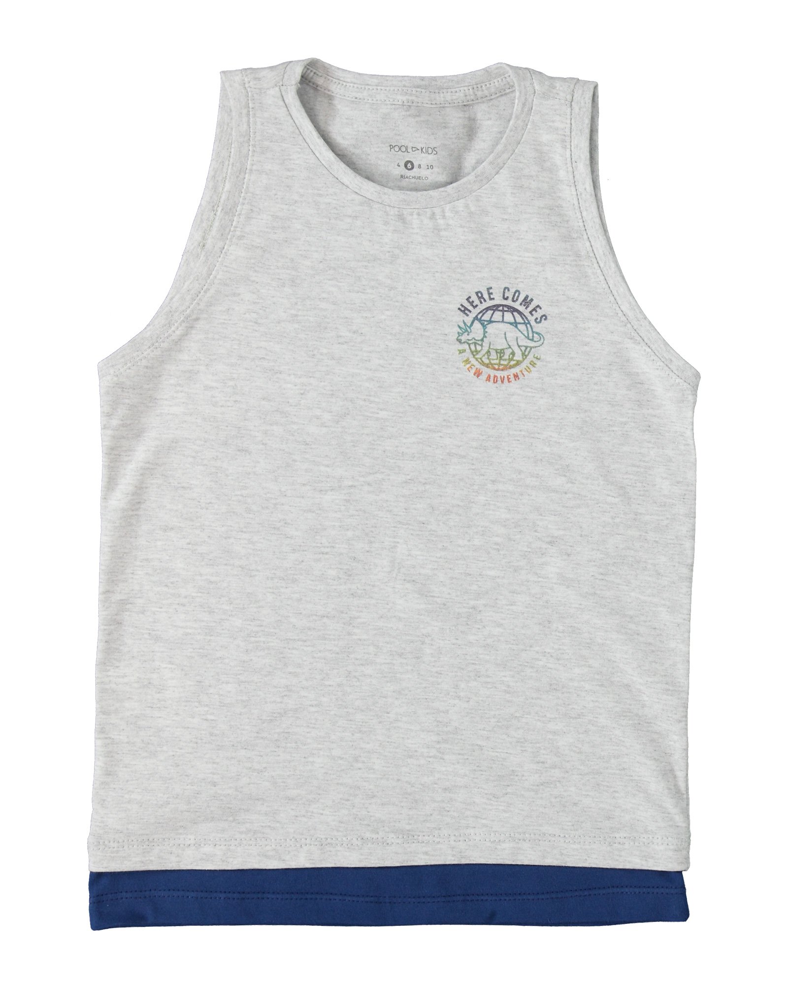 Riachuelo | Regata Infantil Adventure com Recorte Cinza Mescla Claro Tam 4 a 10 Pool by Riachuelo