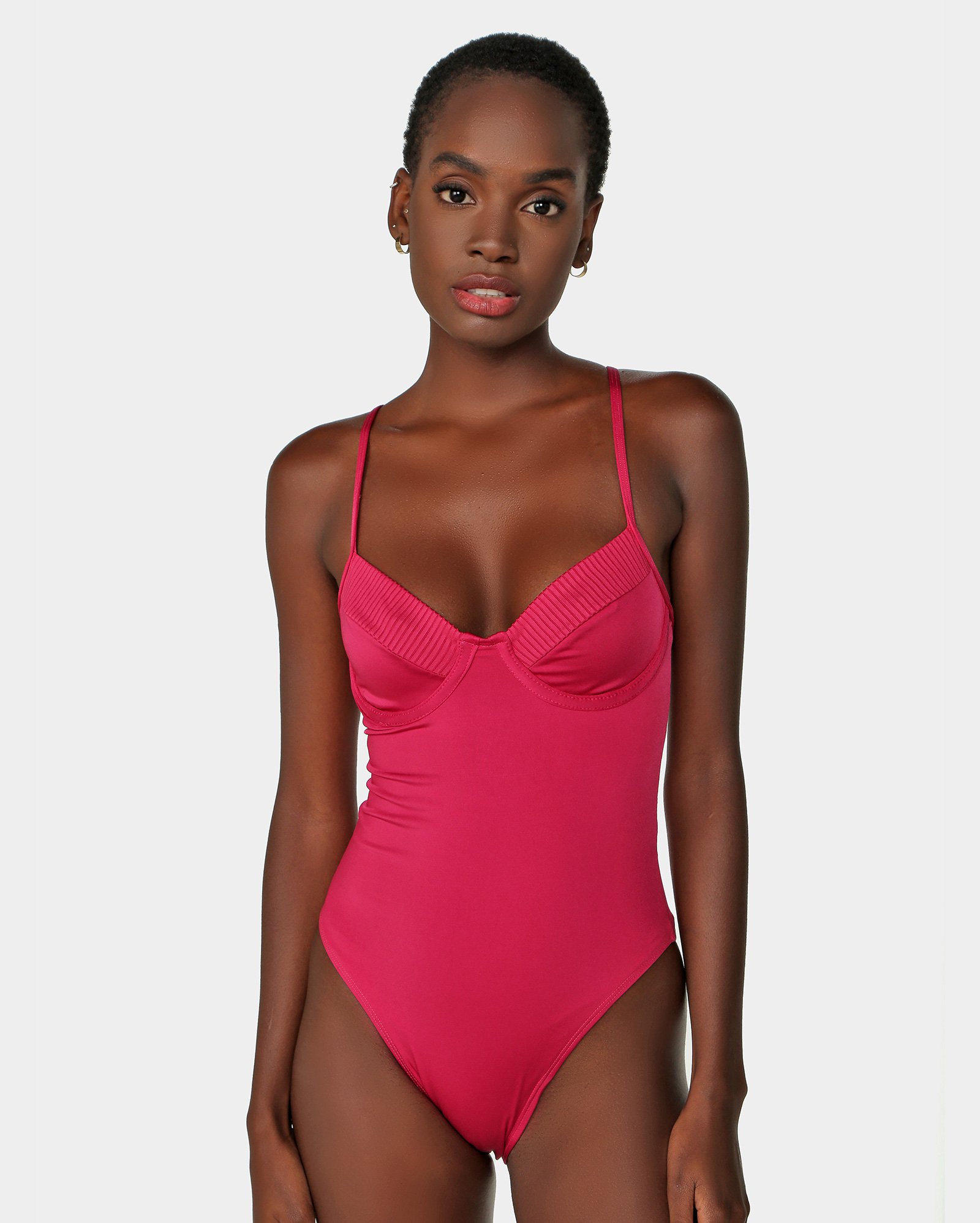 Riachuelo | Maiô Tradicional com Aro Rosa Pink Dript by Riachuelo