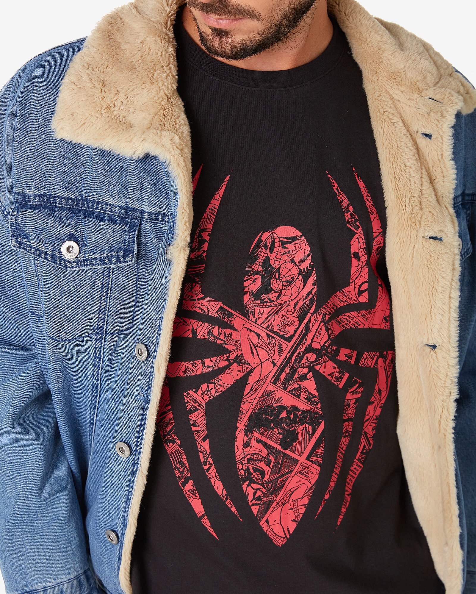 Riachuelo | Camiseta Masculina Manga Curta Homem Aranha Preto