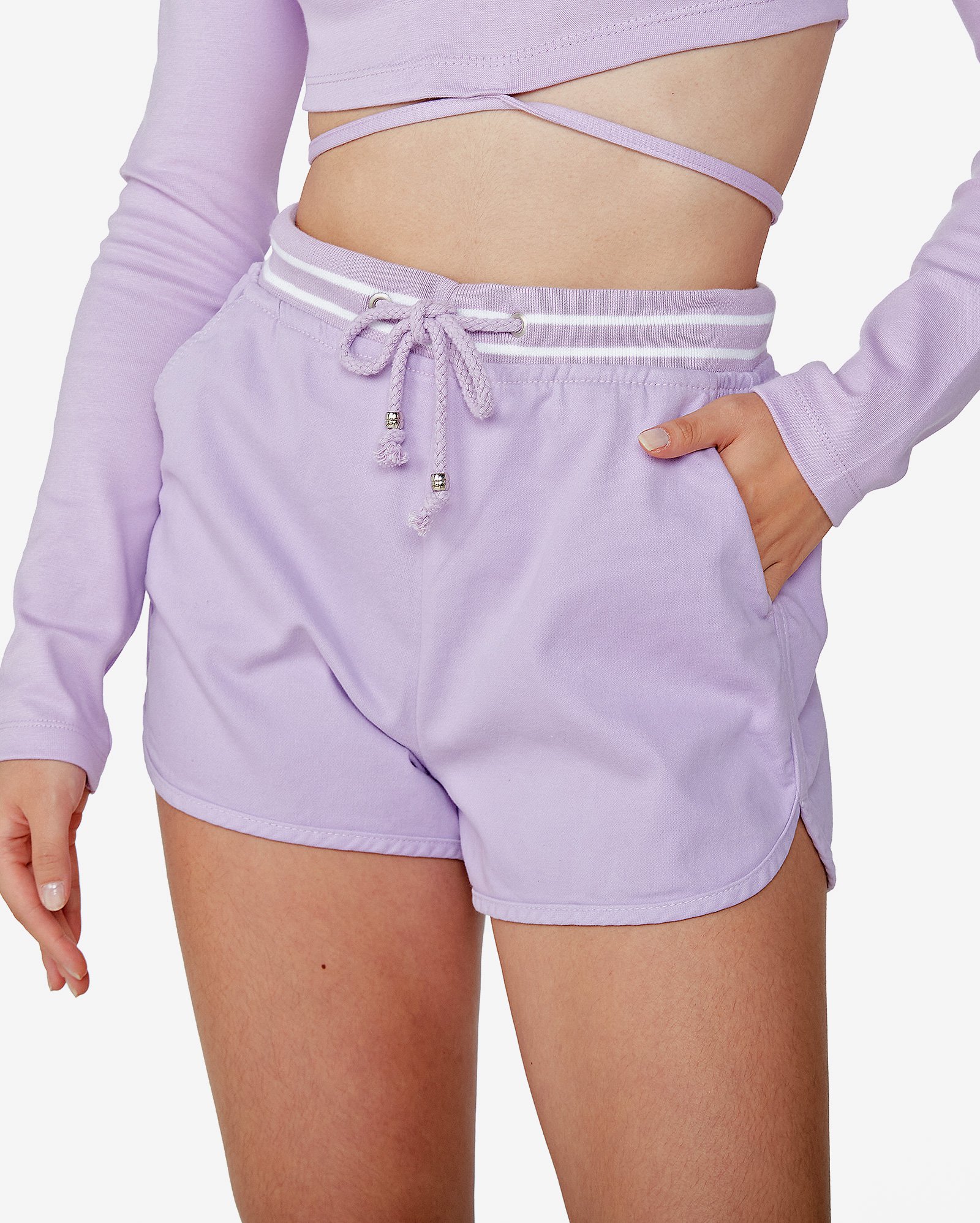 Riachuelo | Short Jeans Color Juvenil Runner Cós Elástico Lilás Tam 10 ...