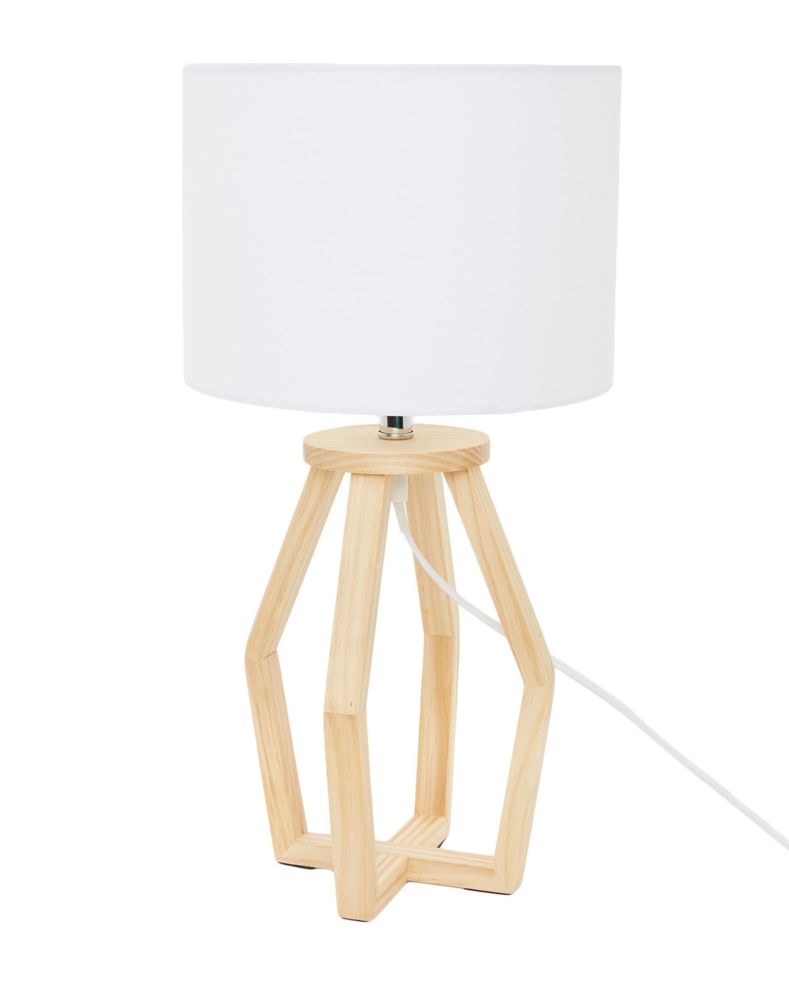 Riachuelo | Abajur Athena Branco/Bege 48x25cm Casa Riachuelo