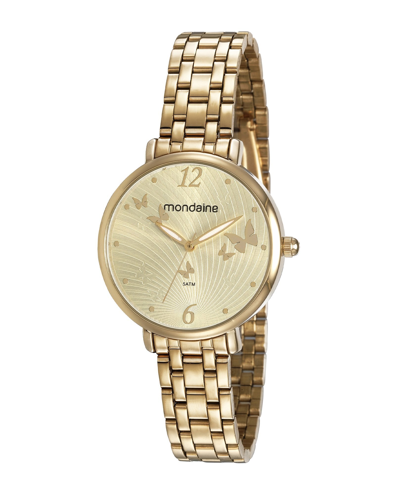 Riachuelo | Kit Relógio Feminino 5 ATM Mondaine Dourado + Bijuteria Dourado