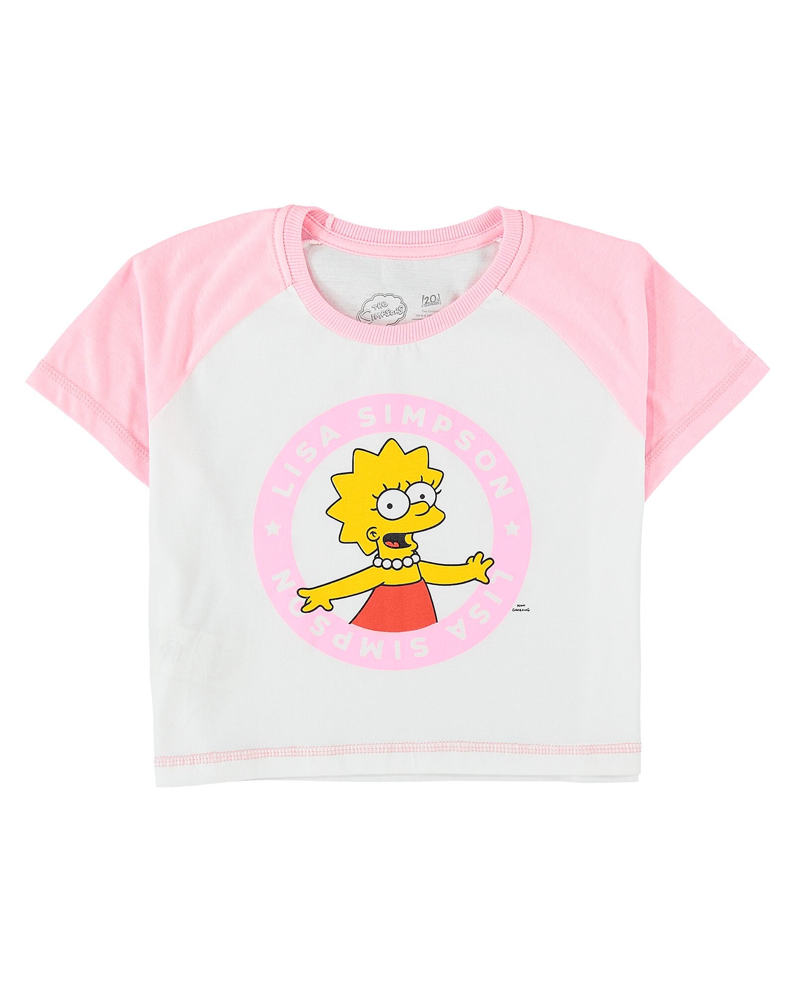 Riachuelo | Camiseta Cropped Juvenil Lisa Simpson Branco/Rosa Neon Tam ...