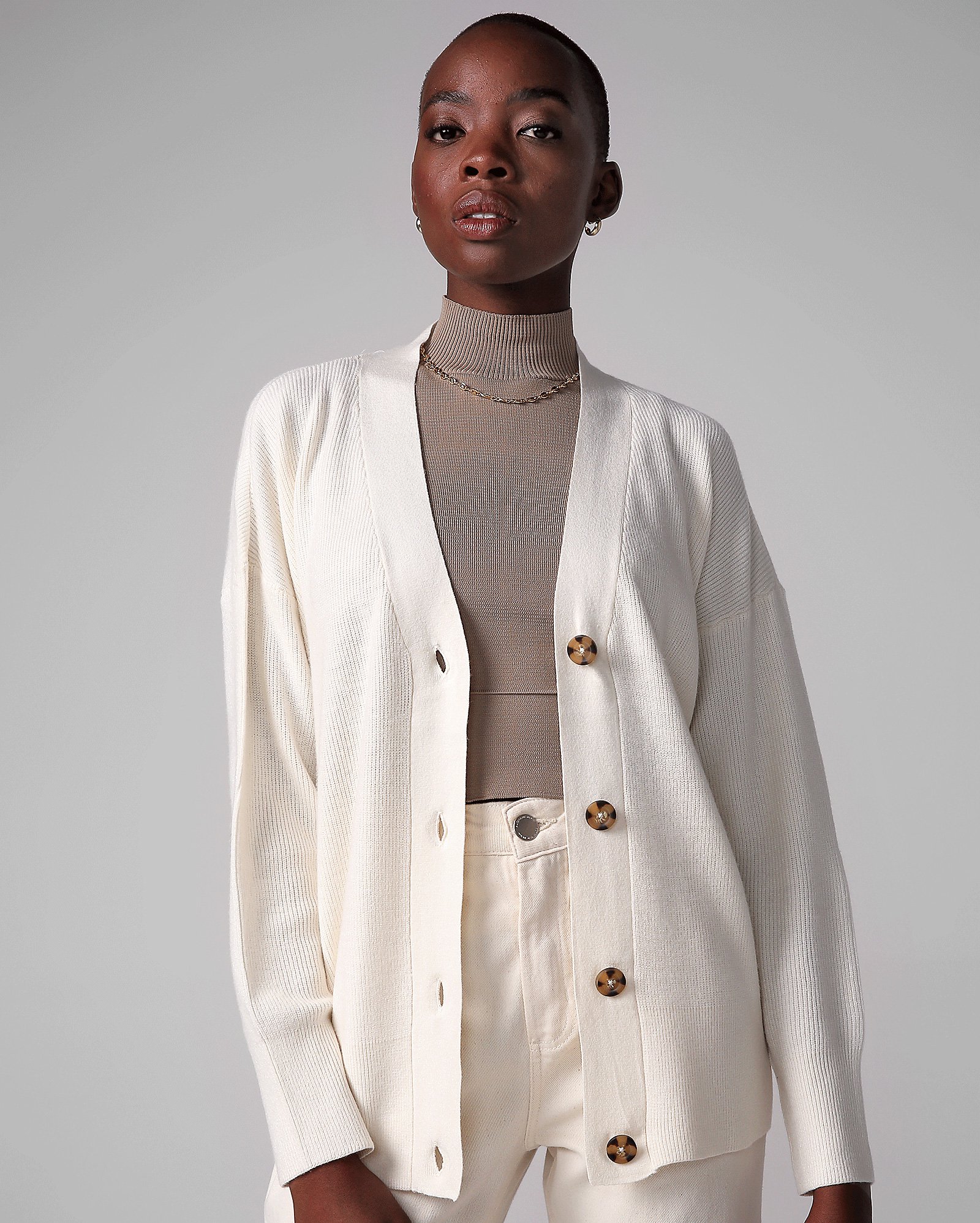 Riachuelo | Cardigan feminino alongado tricot off-white | AK by Riachuelo