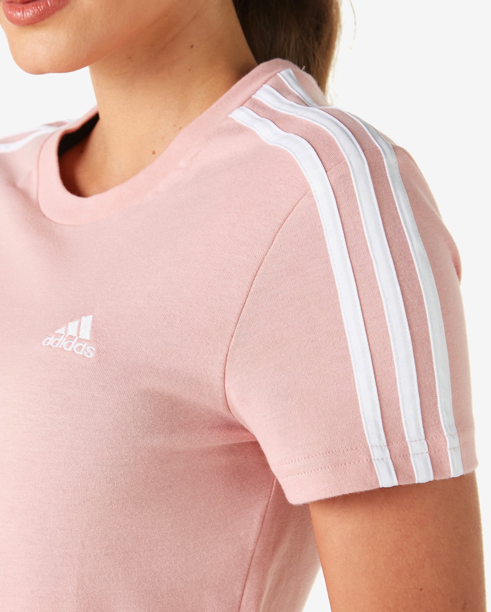 Riachuelo | Camiseta 3 Listras Adidas Rosa Claro