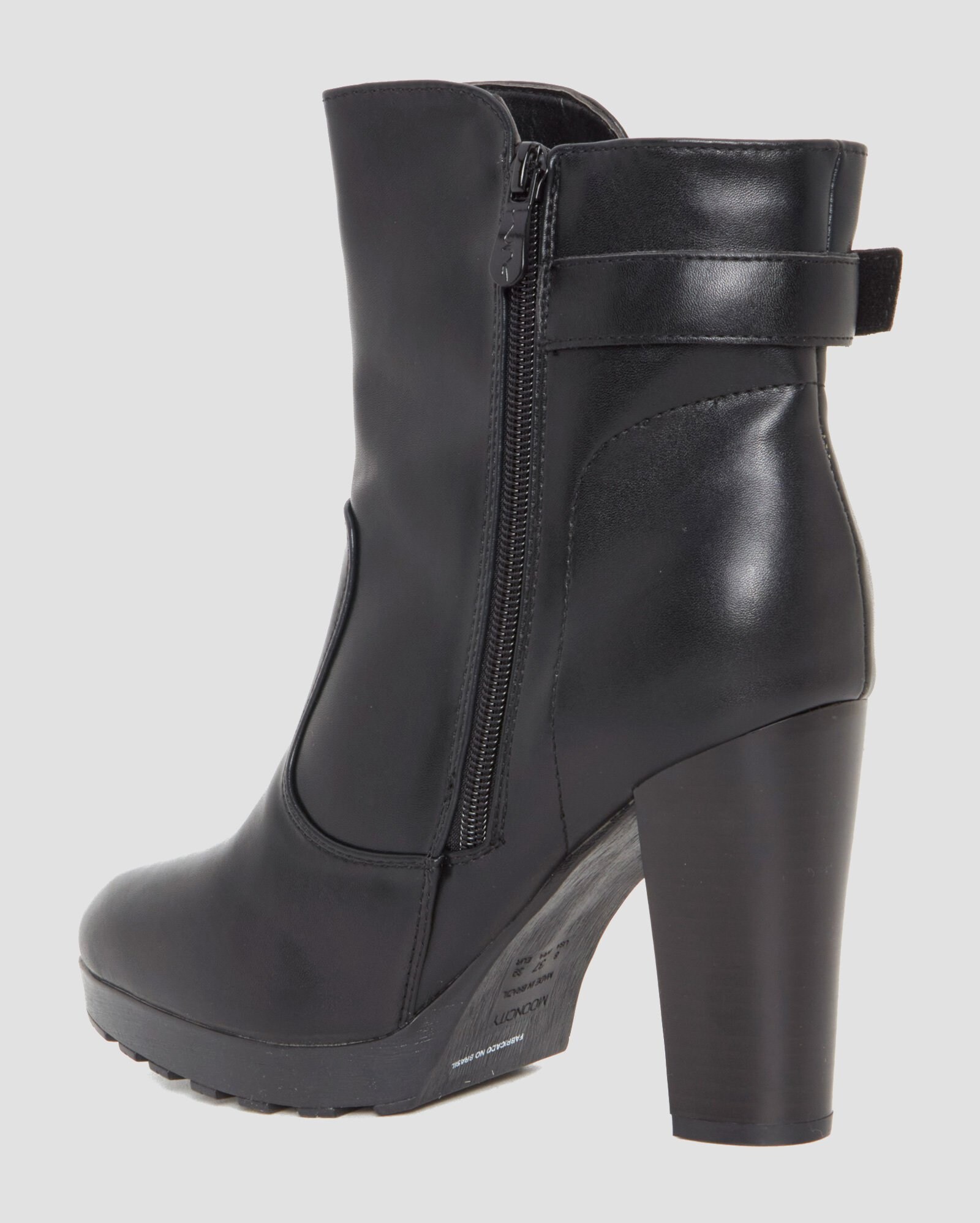 Riachuelo | Bota Cano Médio Salto Alto Fivela Mooncity Preto