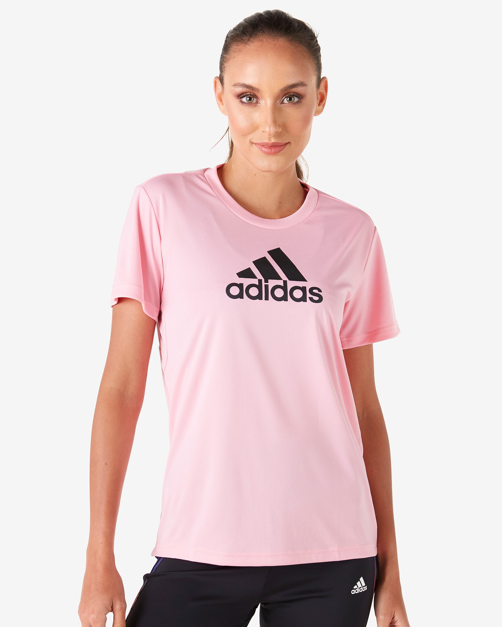 Riachuelo | Camiseta Esportiva Feminina Manga Curta Adidas Rosa Claro