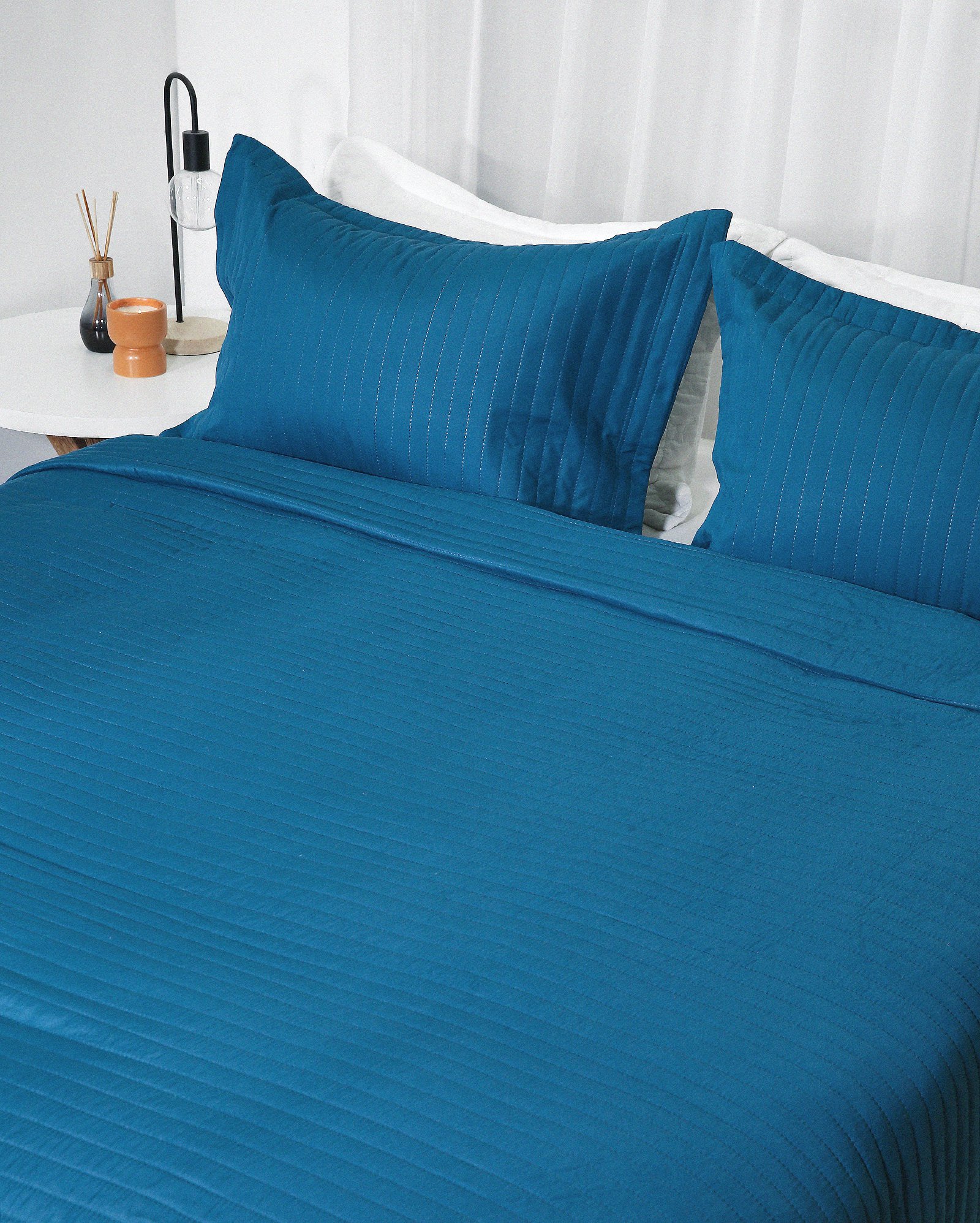 Riachuelo | Kit colcha dupla face queen 3 peças ultrassônica azul ...