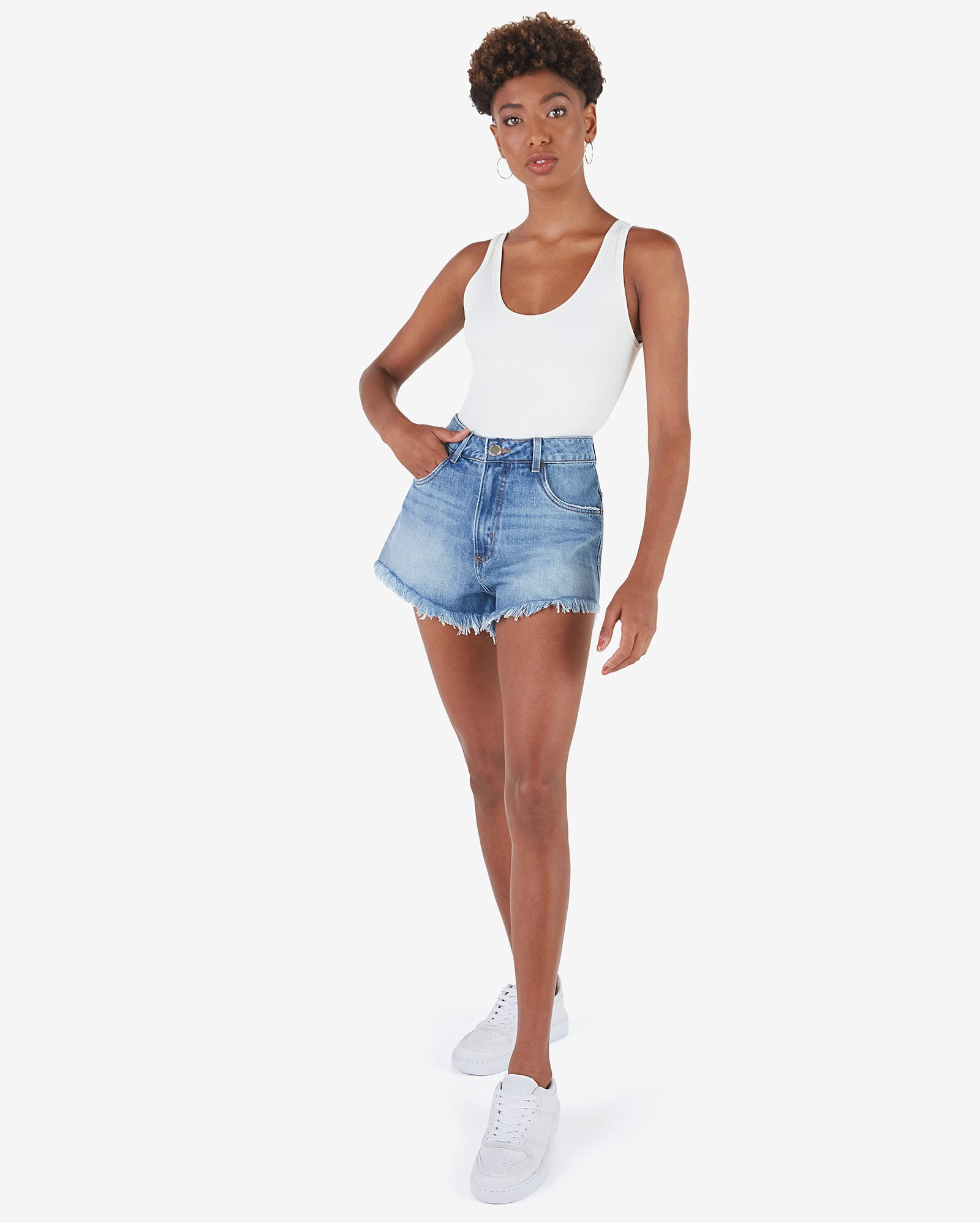 Riachuelo | Short Jeans Feminino Boyfriend Denim Claro Pool by Riachuelo