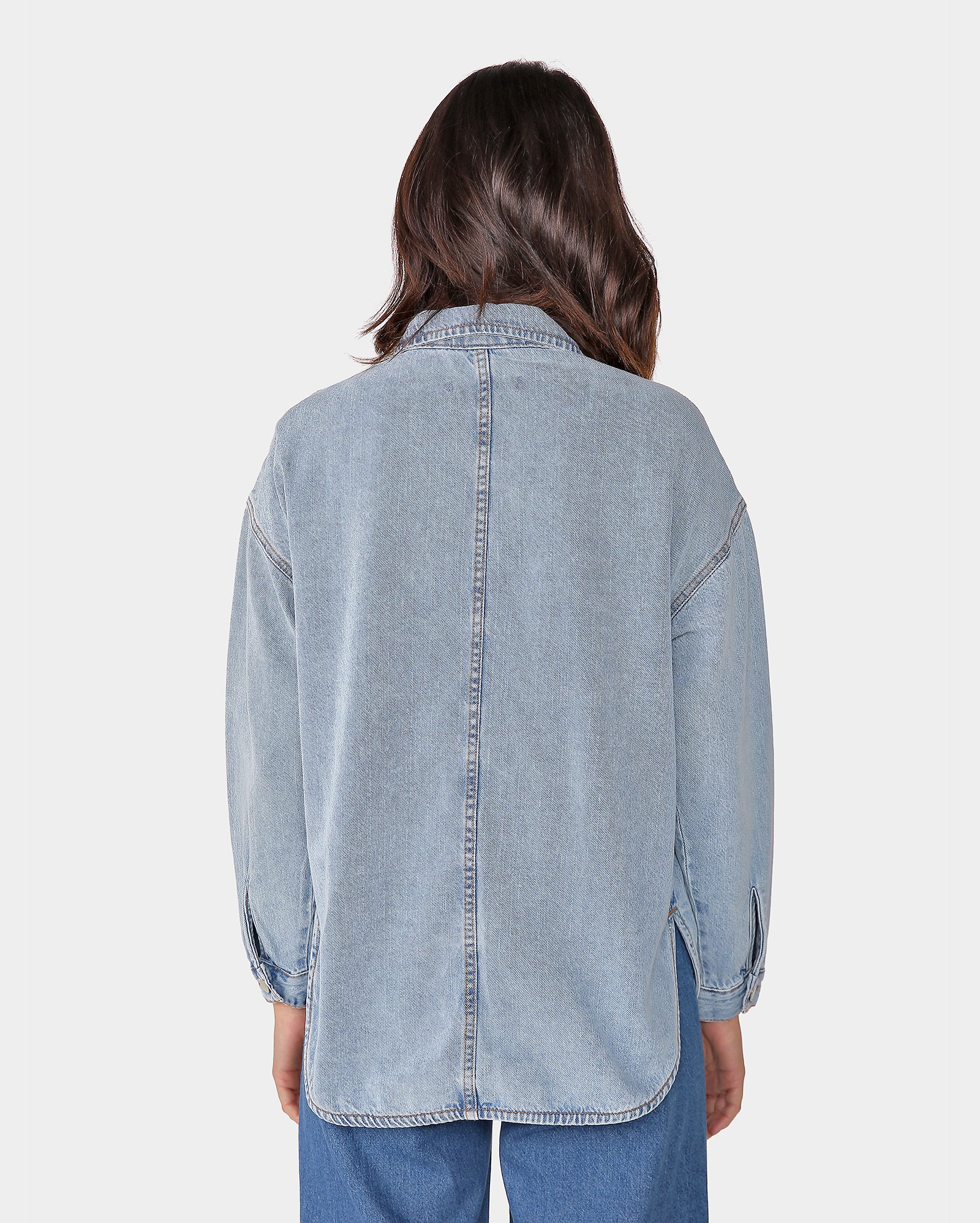 Riachuelo | Shacket Jeans Feminina Alongada Denim Claro Pool by Riachuelo