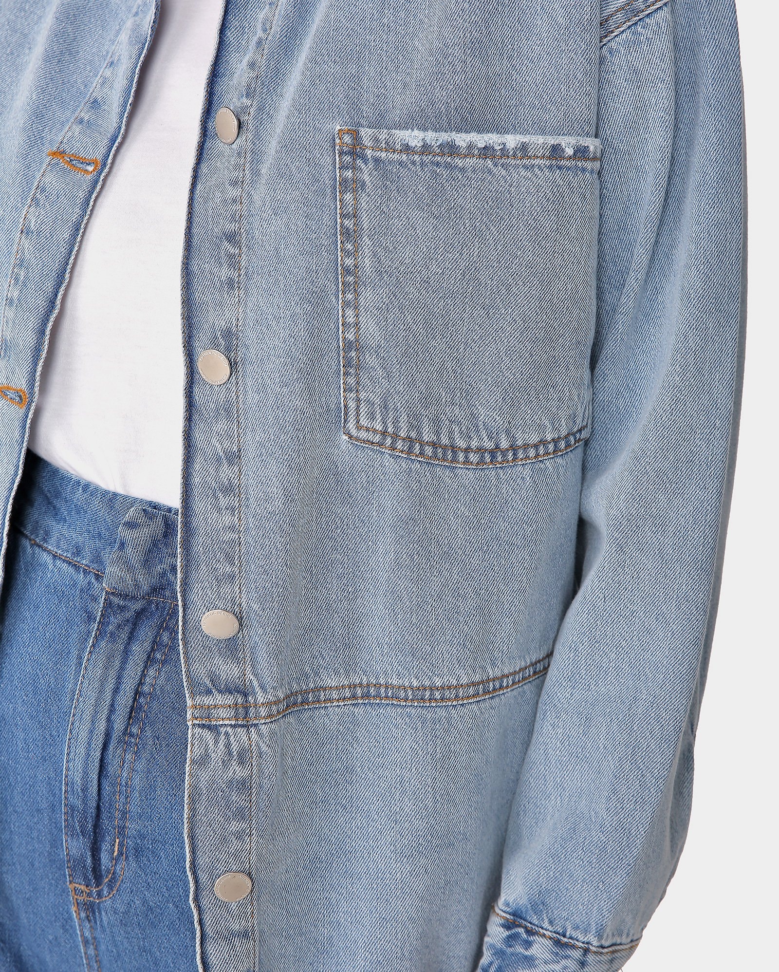 Riachuelo | Shacket Jeans Feminina Alongada Denim Claro Pool by Riachuelo