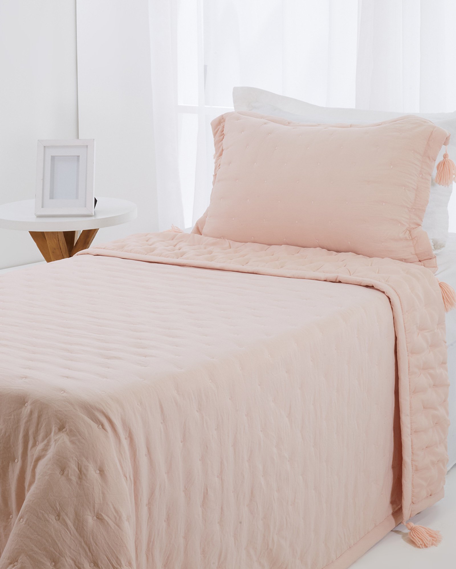 Riachuelo | Kit Colcha Solteiro Dots 2 Peças Rosa Claro Casa Riachuelo