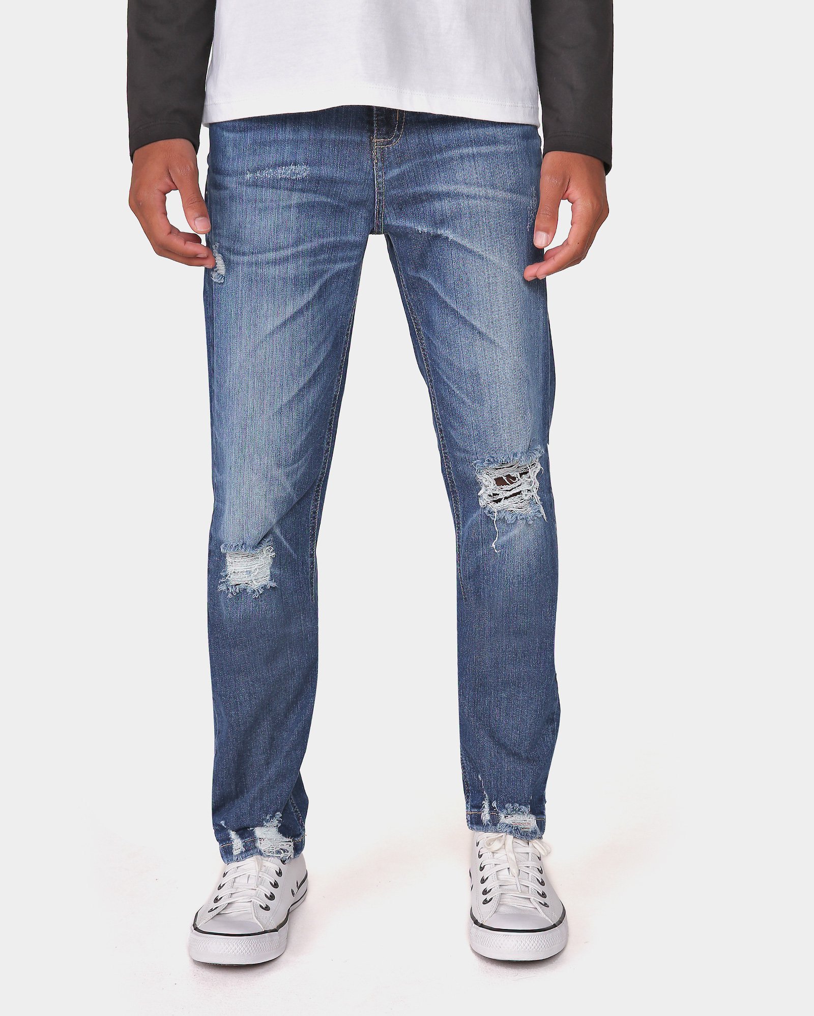 Riachuelo | Calça Jeans Juvenil Slim Destroyed Denim Médio Tam 10 a 16 ...