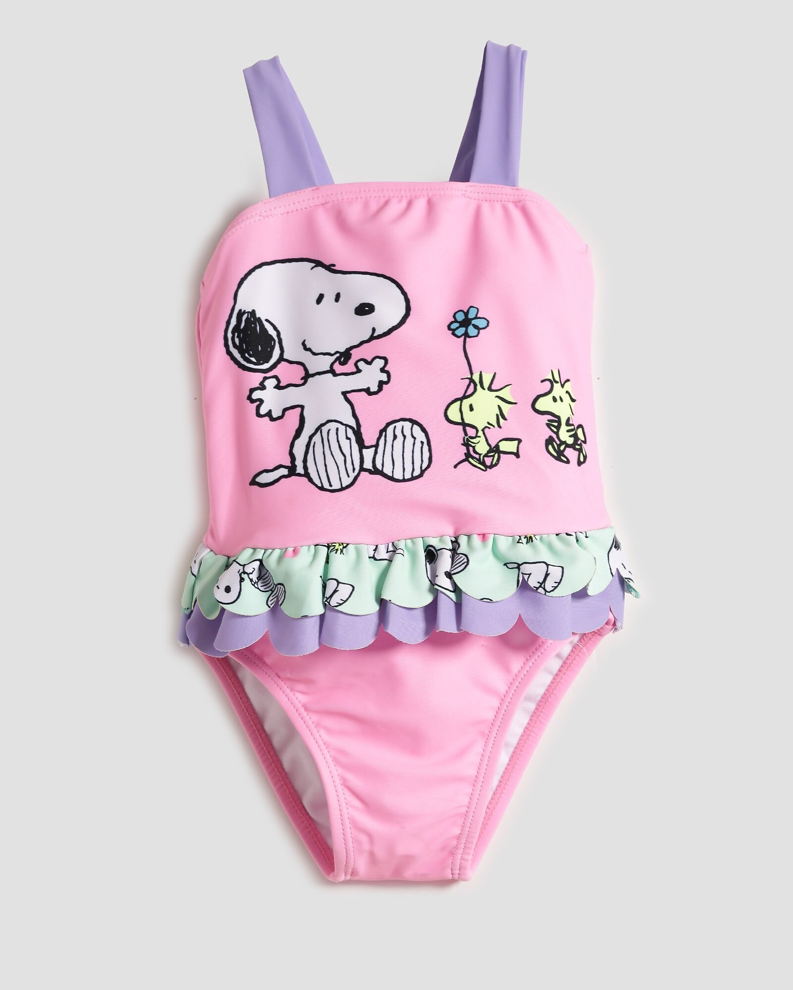 Riachuelo | Maiô infantil Snoopy com babados rosa | Peanuts