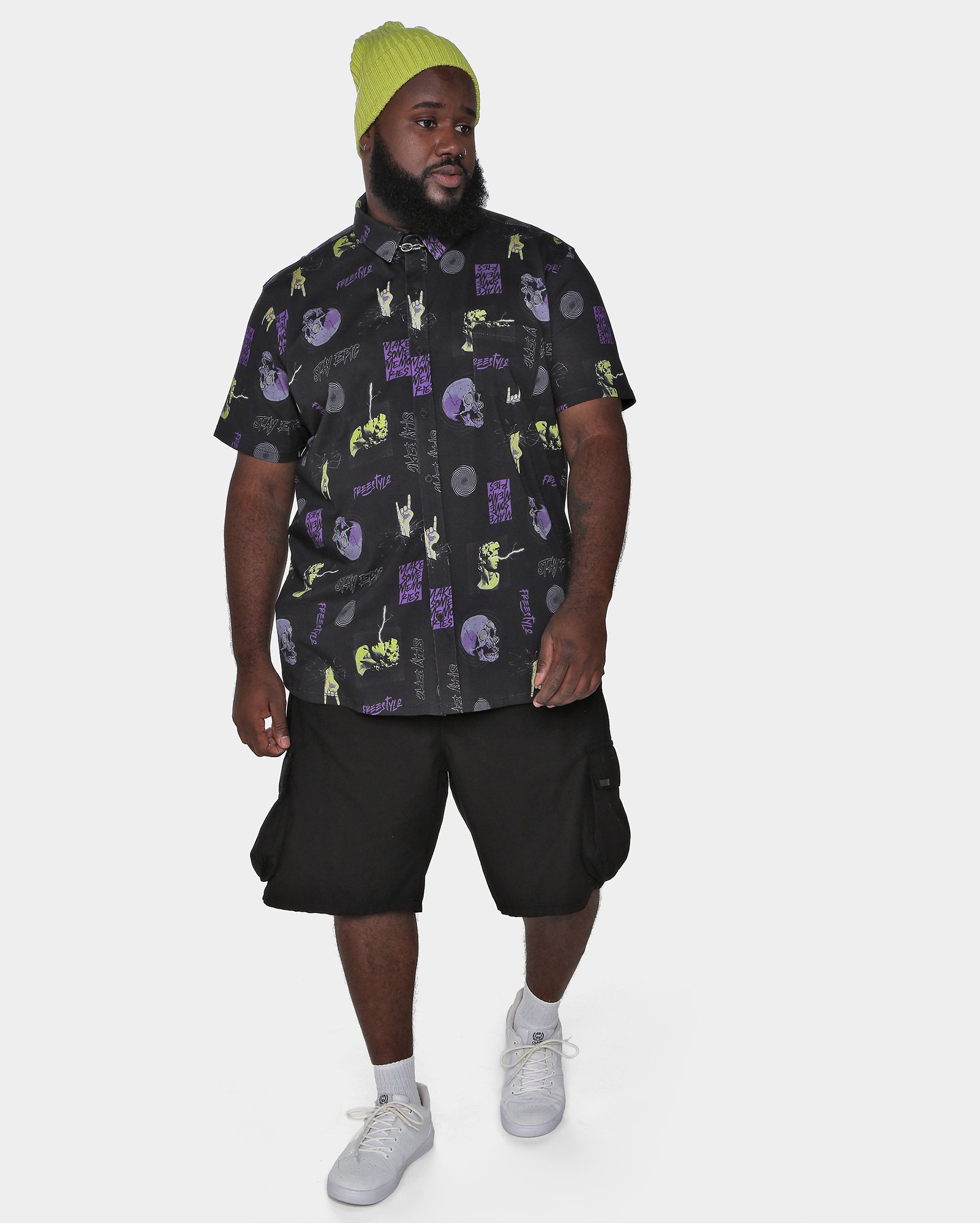 Riachuelo | Camisa Manga Curta Plus Size Masculina Stay Epic Preto ALLMAN