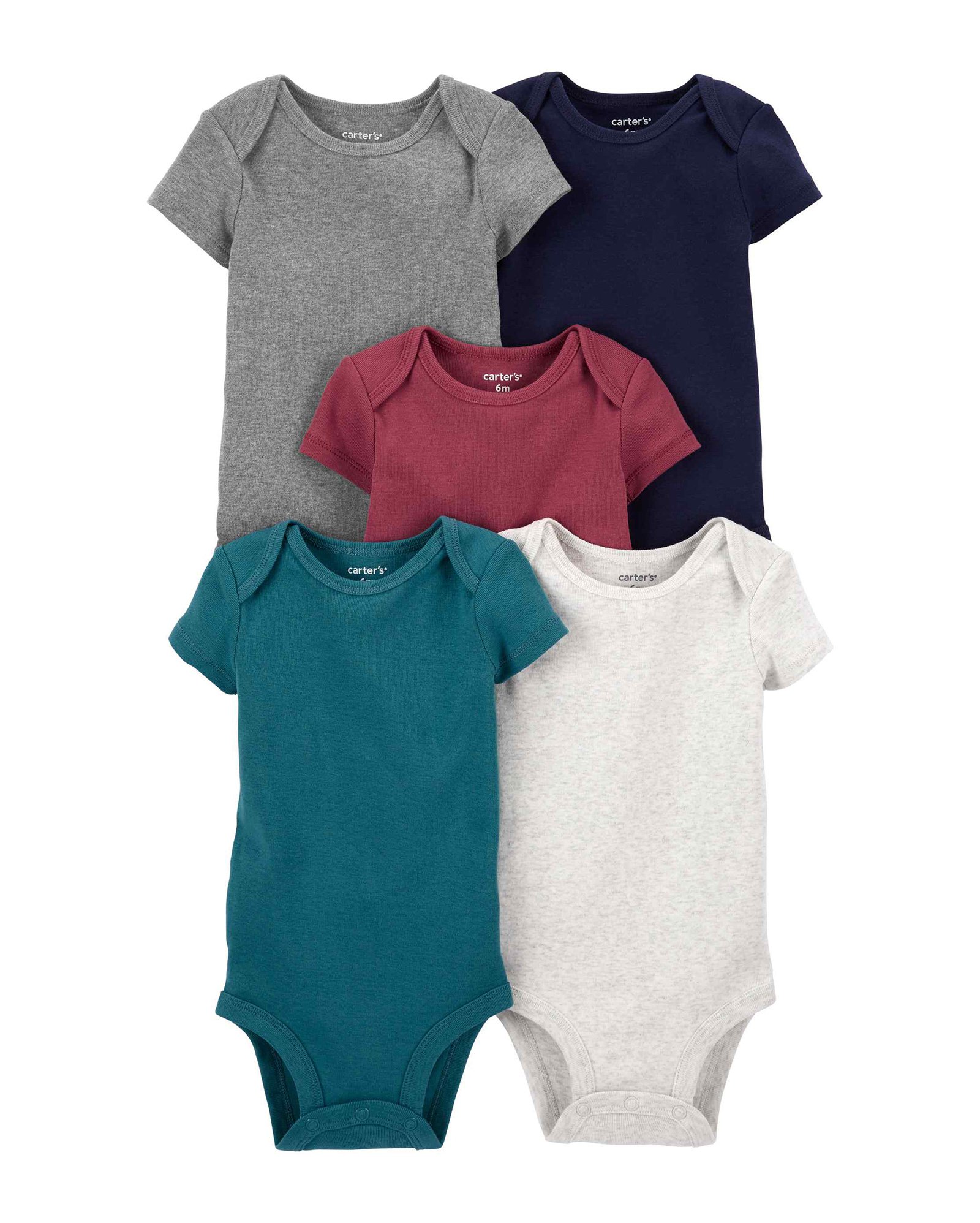 Kit Body Bebê Carter's 5 Peças Lisos Multicor Tam RN a 24 Meses ...