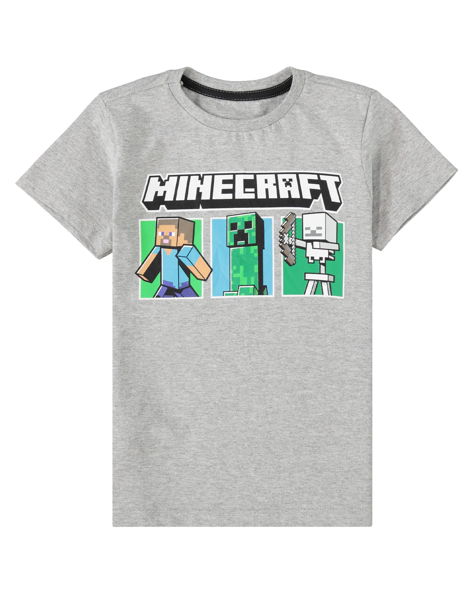 Riachuelo | Camiseta Infantil Minecraft Cinza Mescla Tam 4 a 10