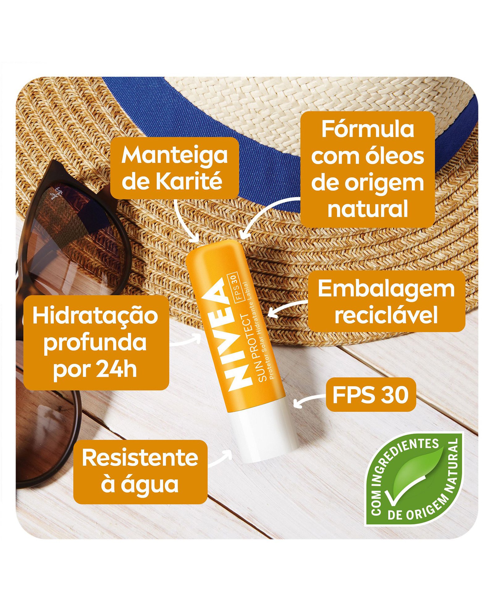 Riachuelo | Protetor Labial NIVEA Sun Protect FPS30 4,8g