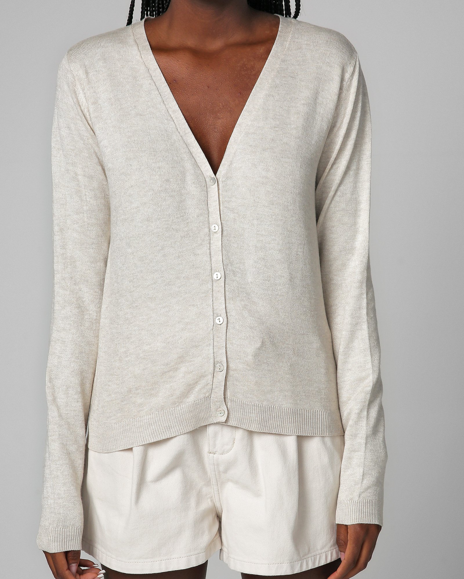 Riachuelo | Cardigan feminino tricot off white | Pool Basics by Riachuelo