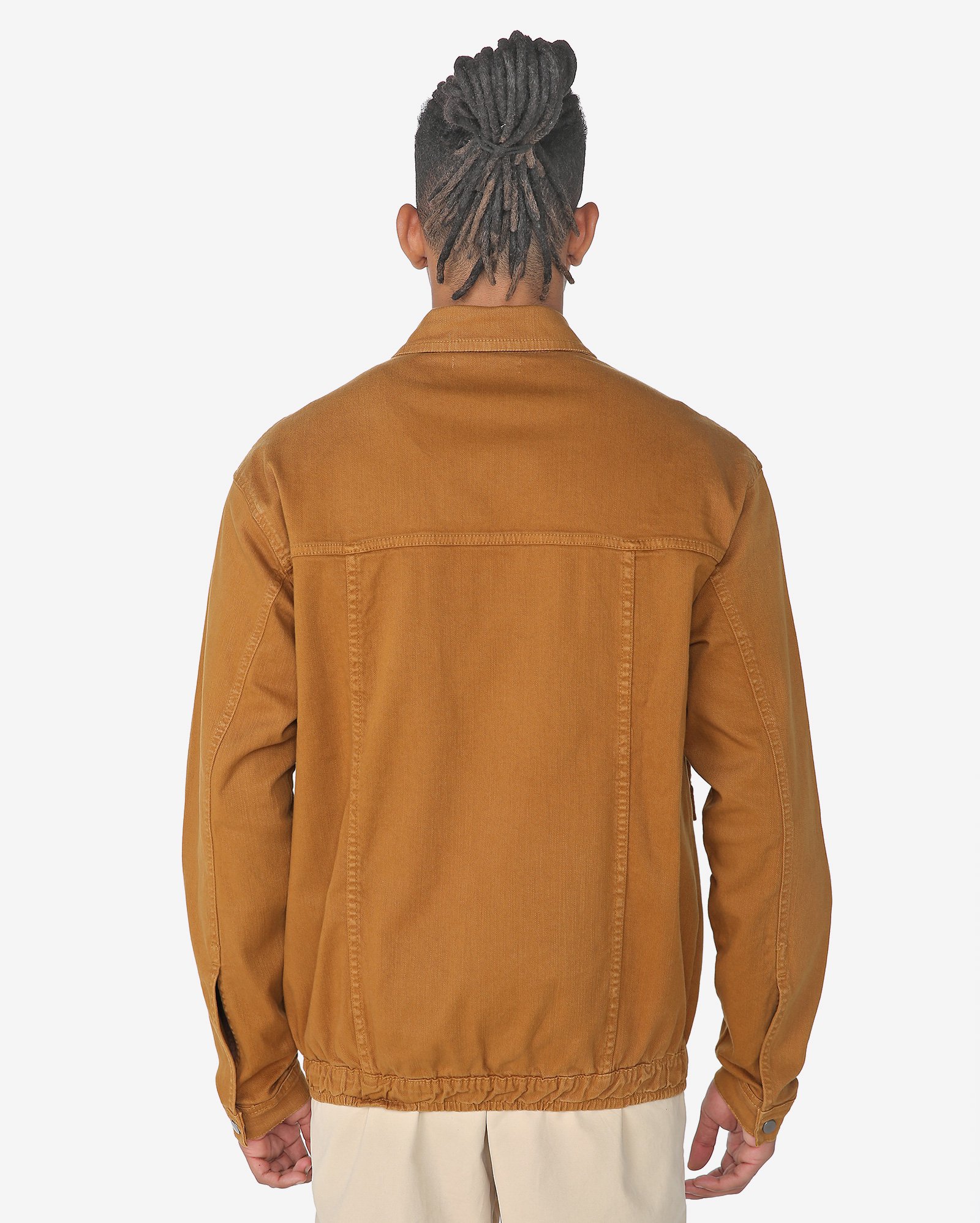 Riachuelo | Jaqueta Jeans Color Masculina Manga Longa Bolsos Marrom Camelo Pool by Riachuelo