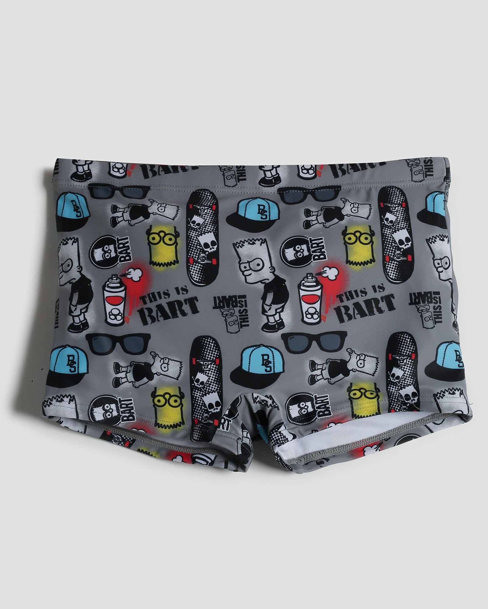 Riachuelo | Sunga juvenil boxer Bart Simpsons cinza | Fox The Simpsons