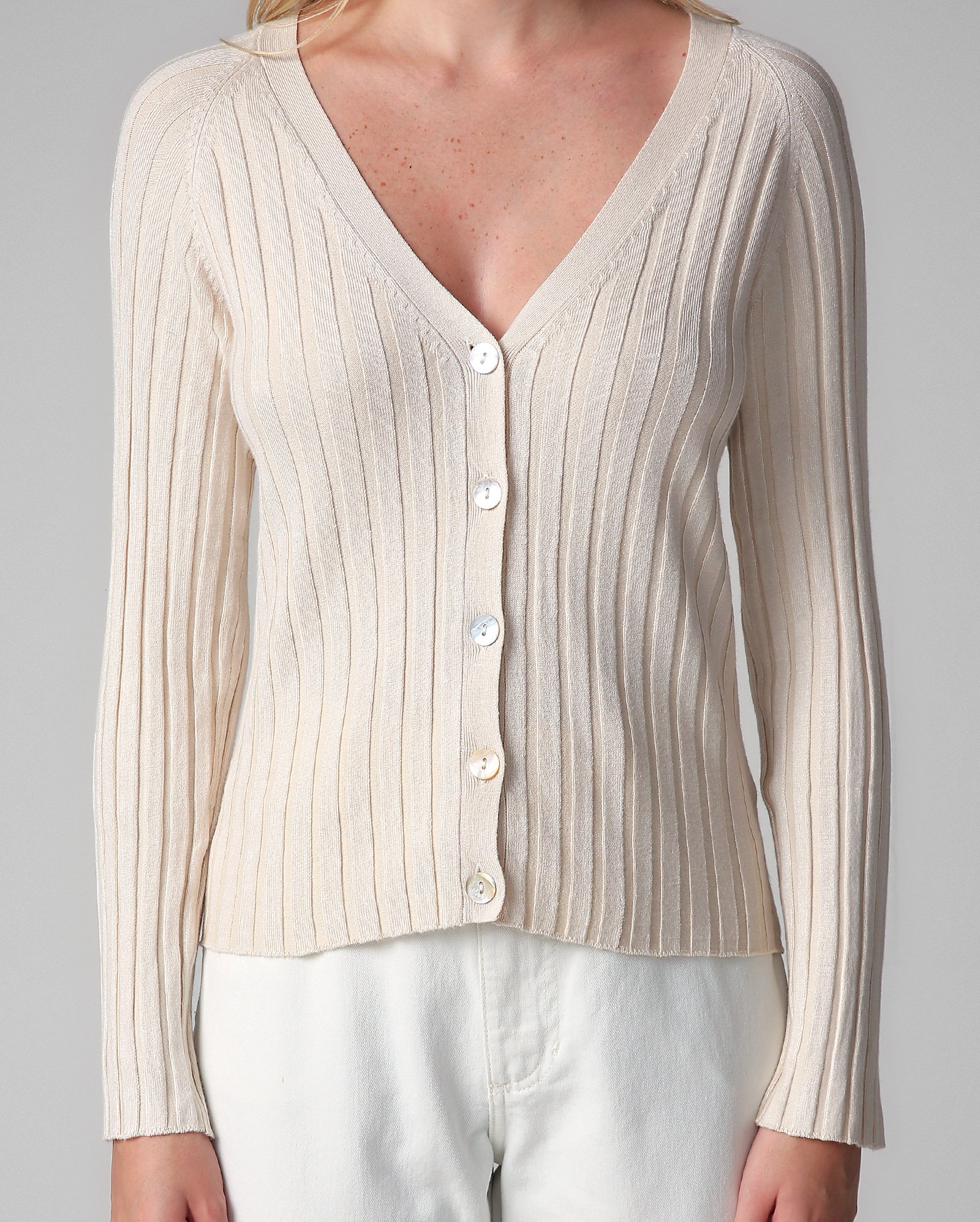 Riachuelo | Cardigan feminino tricot canelado bege | AK by Riachuelo
